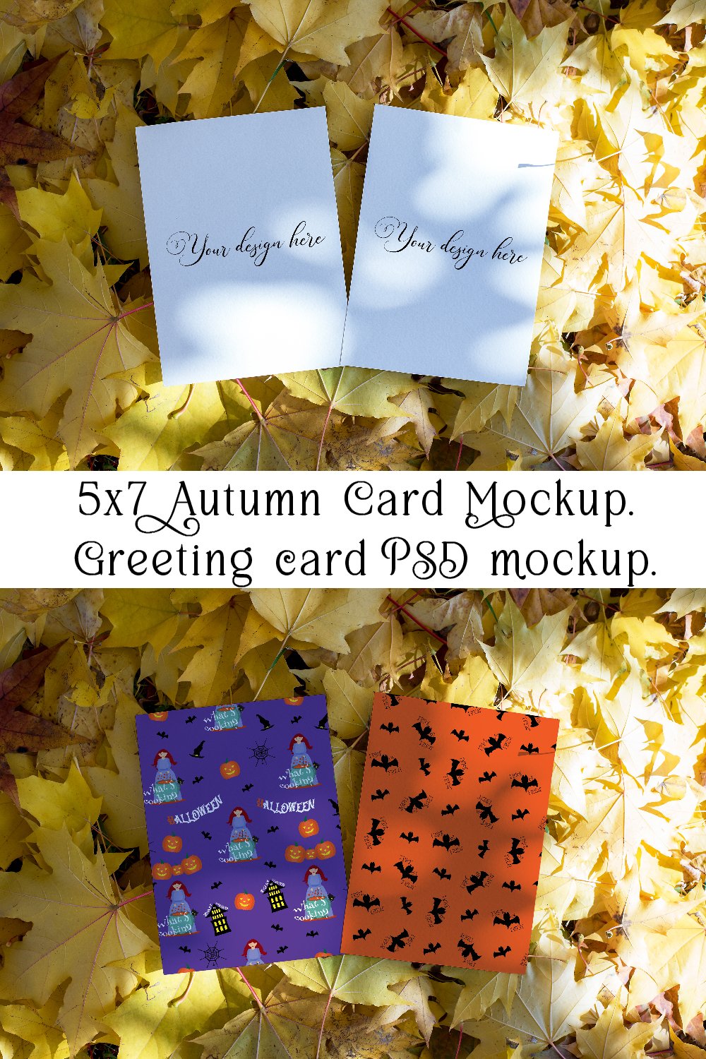 5x7 Autumn Card Mockup. Fall Mockup. Greeting card mockup