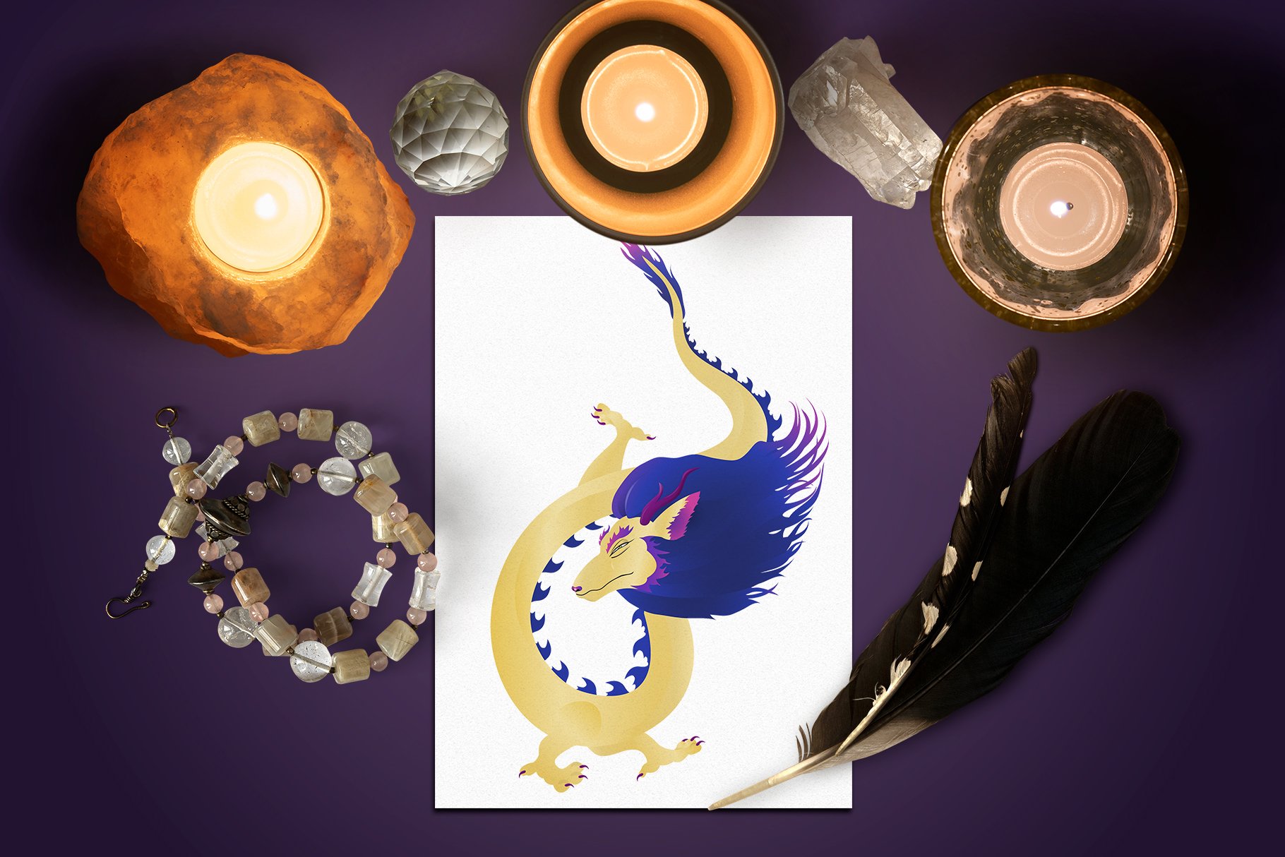 Mystic Esoteric Vertical Stationery Card Mockup