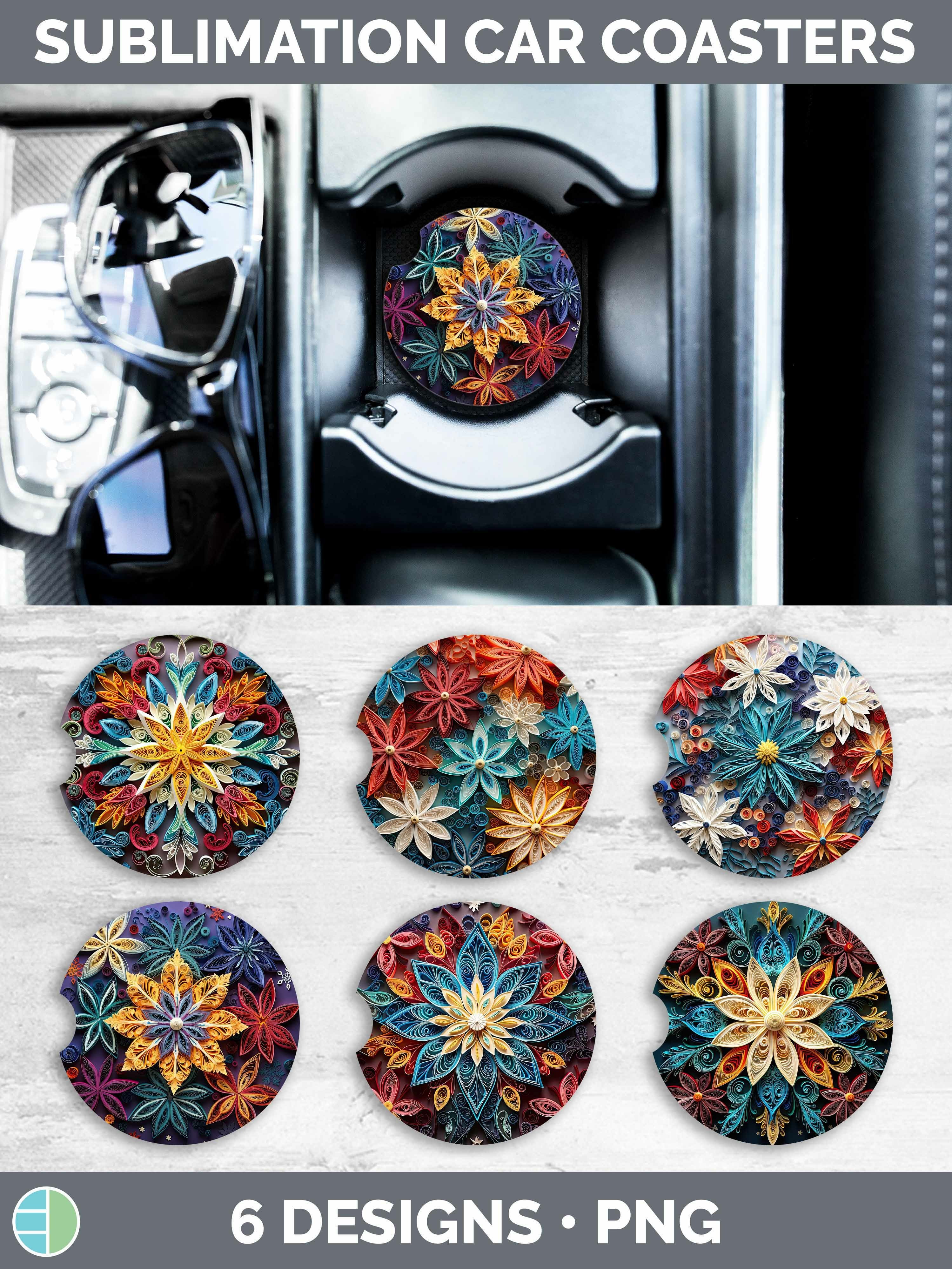 3D Christmas Snowflakes Car Coaster | Bundle Coaster Designs