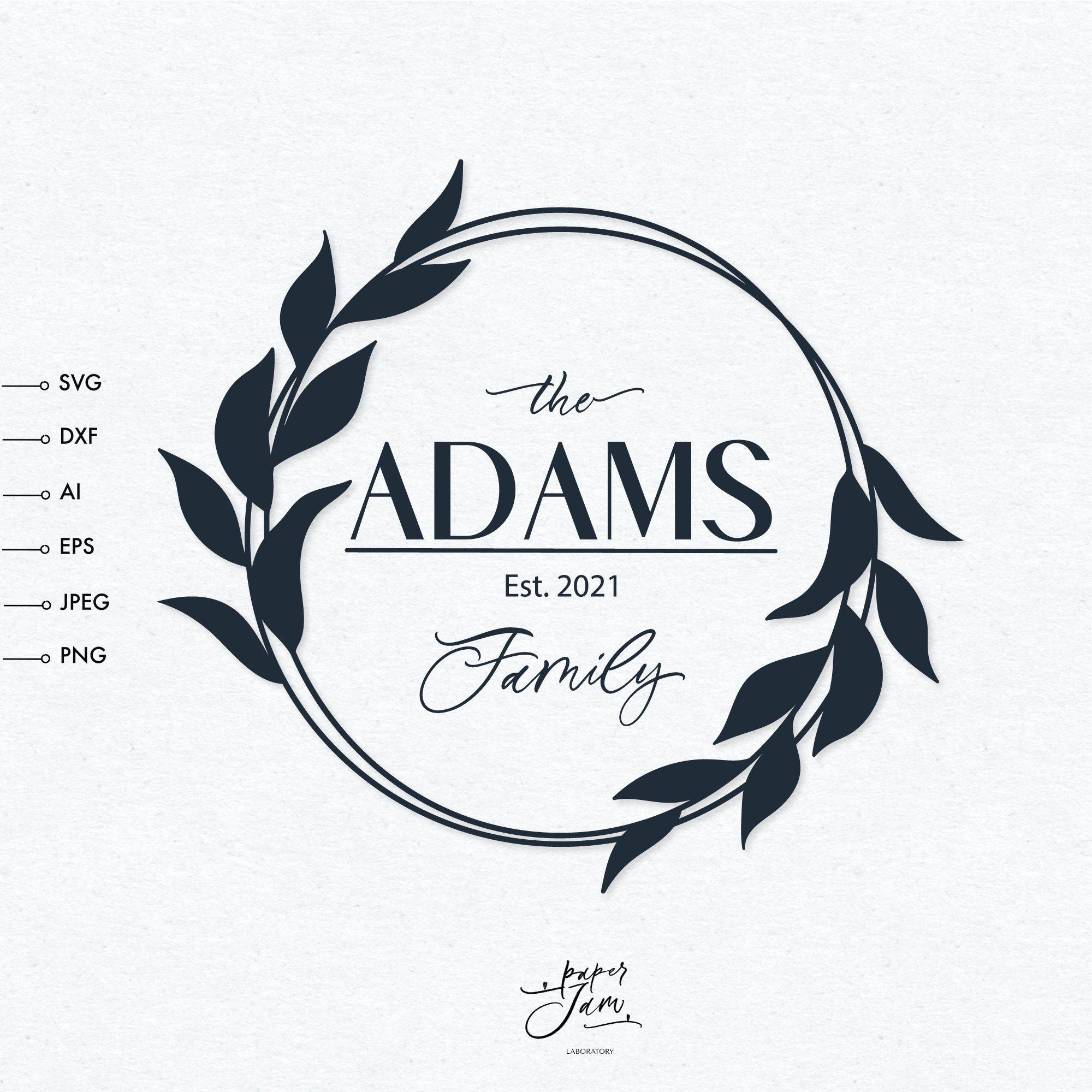 Family name frame monogram SVG Cutting board svg Wedding svg