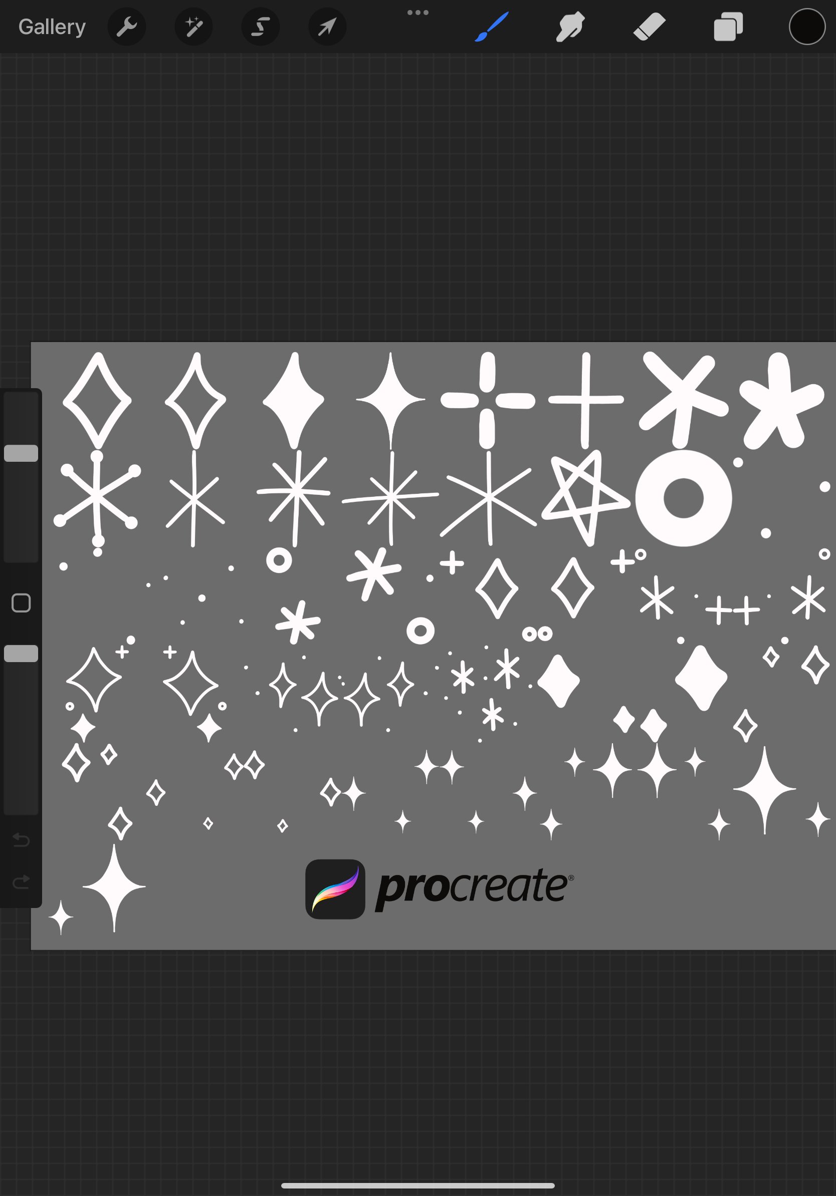 Sparkling Stars Set 8 Procreate Brush Stamps, 41 Star Stamps