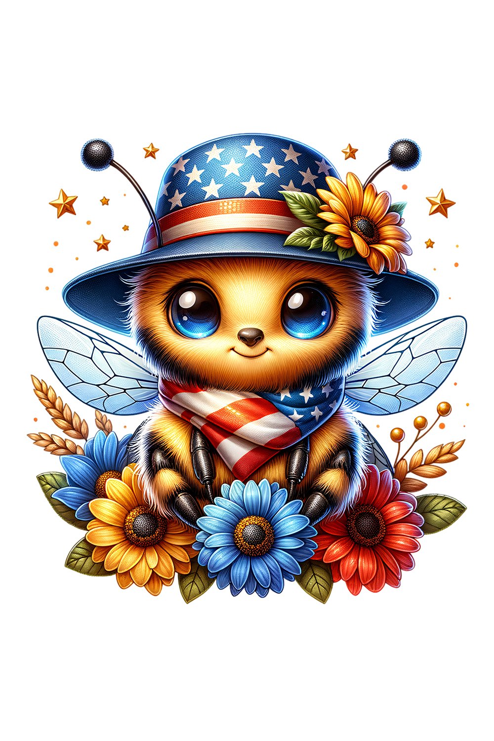 Bumble Bee Clipart, USA Flag, Patriotic Clipart, (3678950)