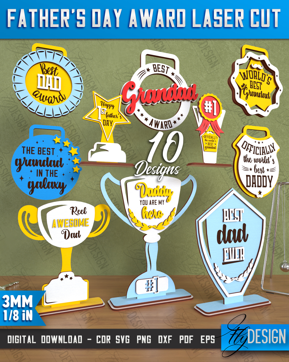 Father's Day Award Laser Cut Bundle, Father's Day (5399225)