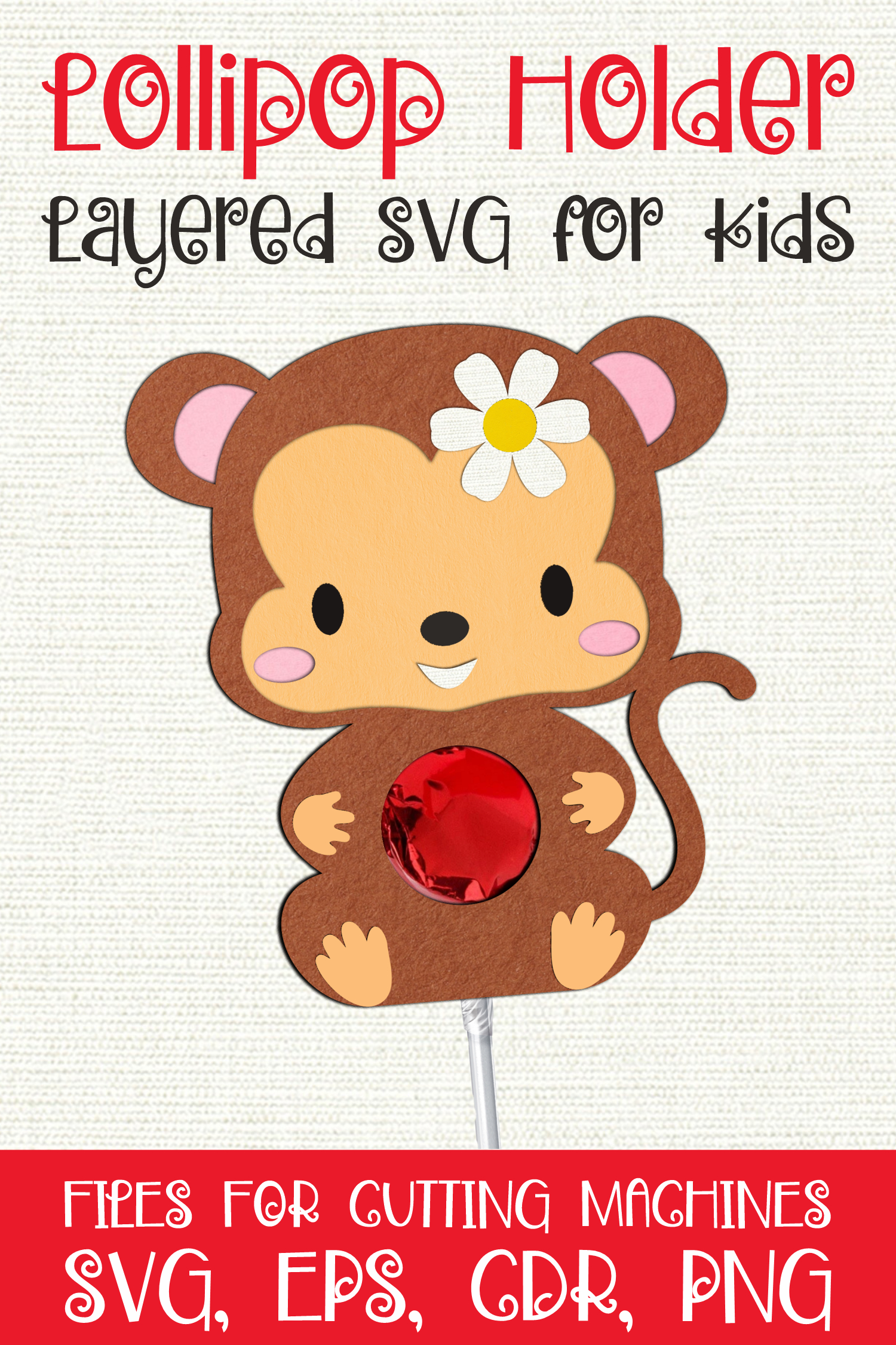 Cute Monkey Lollipop Holder