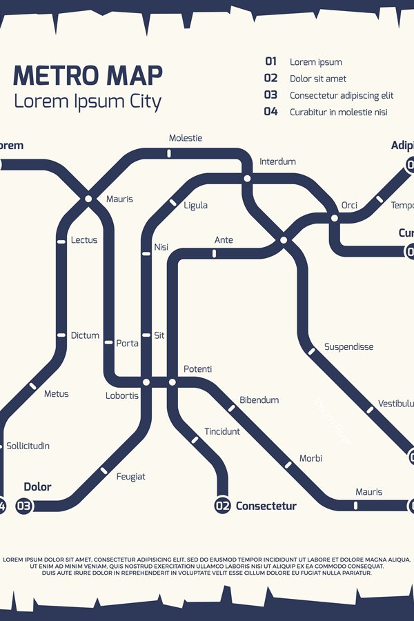 Metro subway map - subway poster design