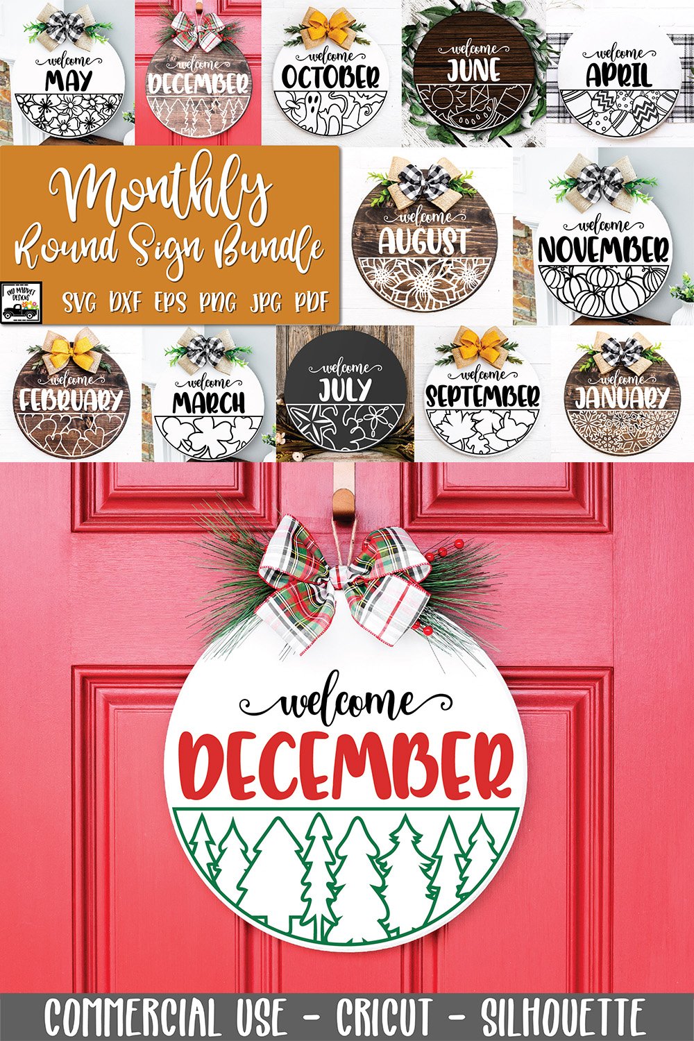 Monthly Doors Signs - Round Sign SVG Bundle