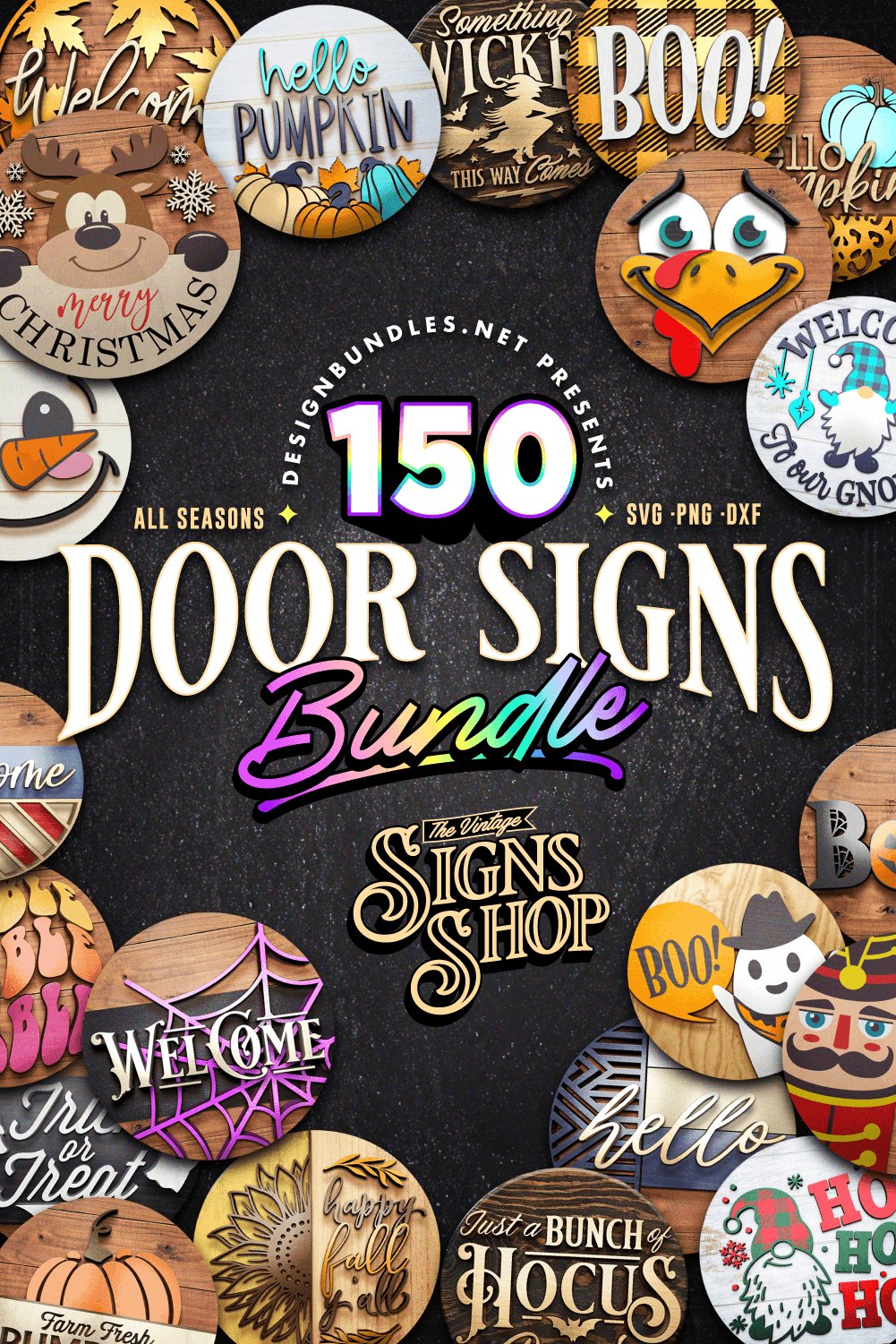 100 Door Signs Bundle