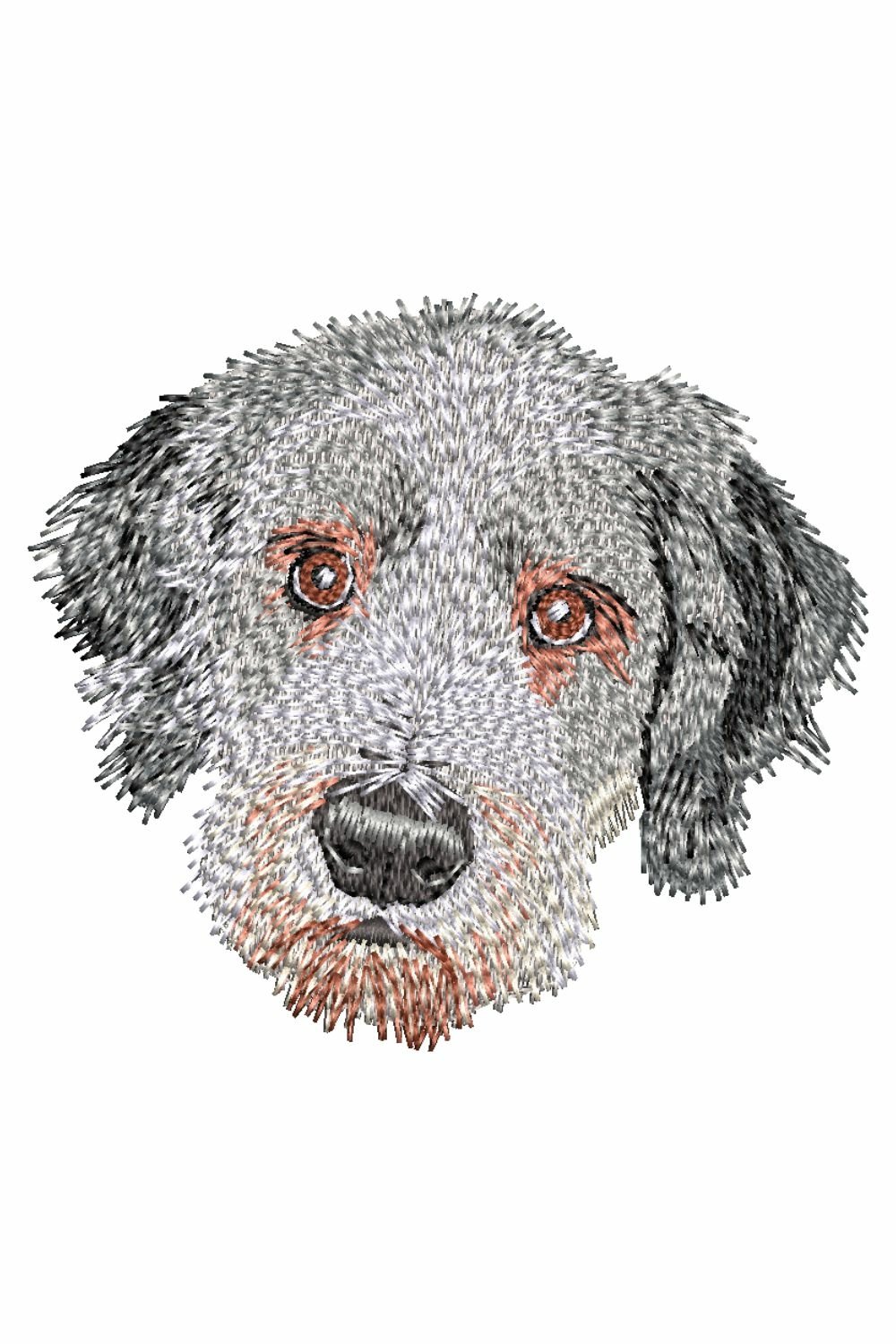 Bearded Collie Portrait Embroidery Design