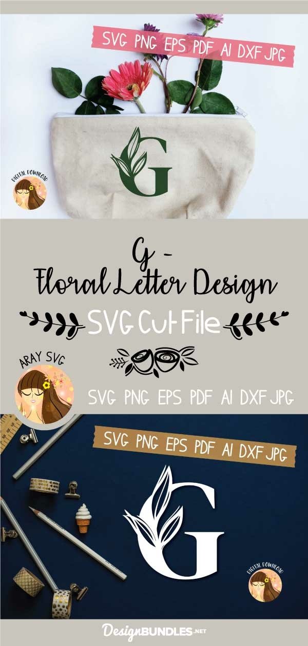 G - Floral Letter Design Svg