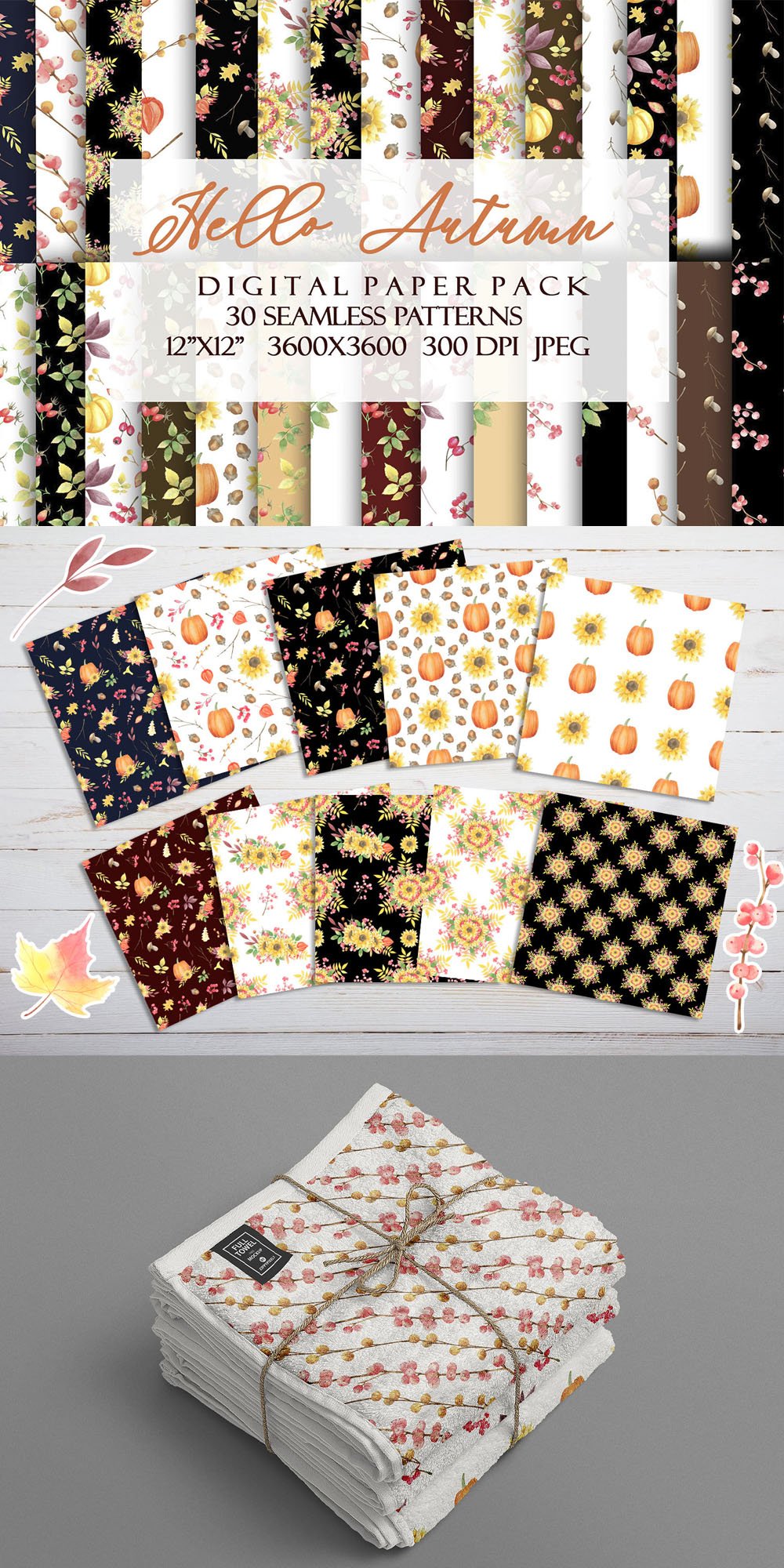 Autumn seamless pattern | digital paper for scrapbooking