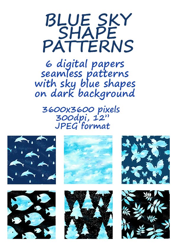 Blue sky elements shape patterns.