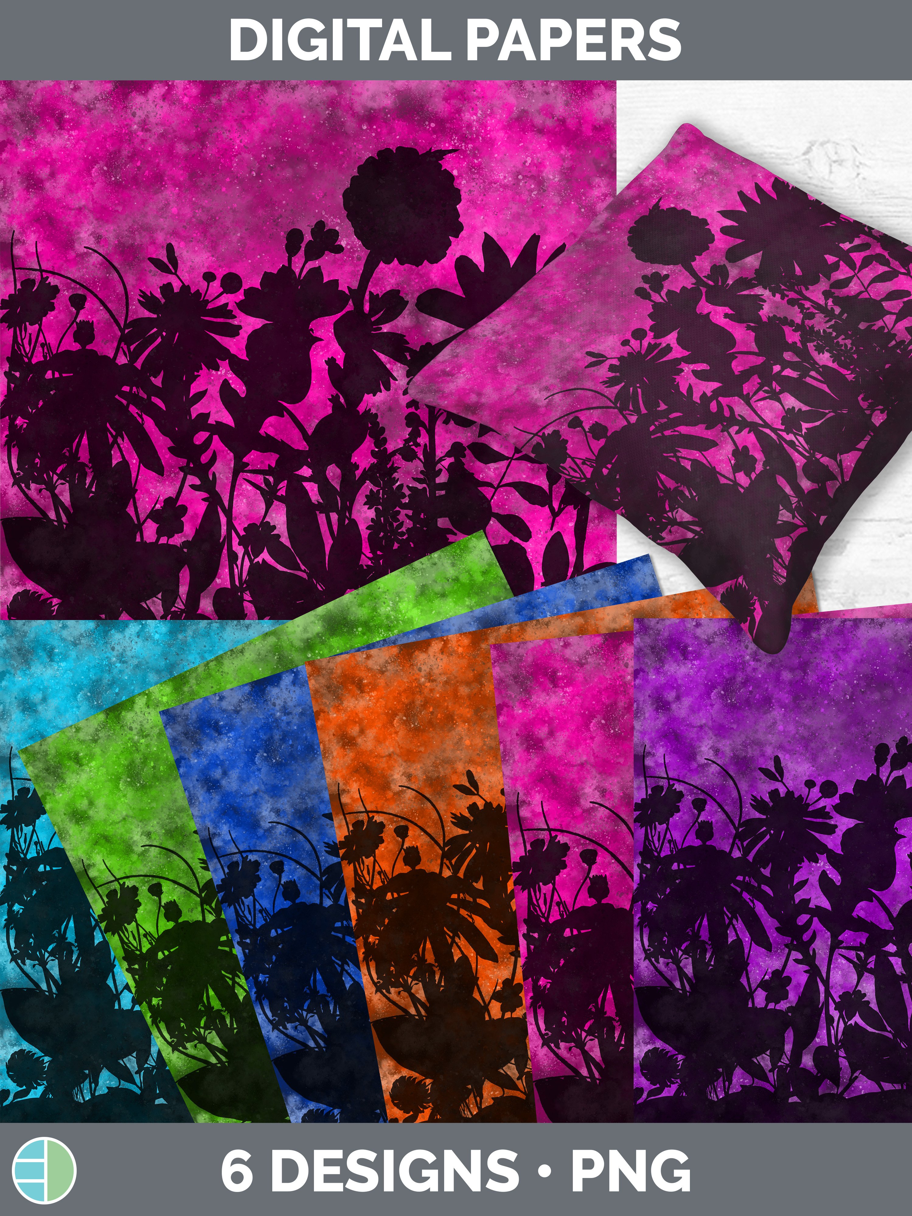 Botanical Backgrounds | Digital Scrapbook Papers