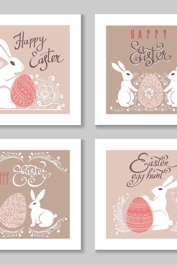 Happy easter retro posters