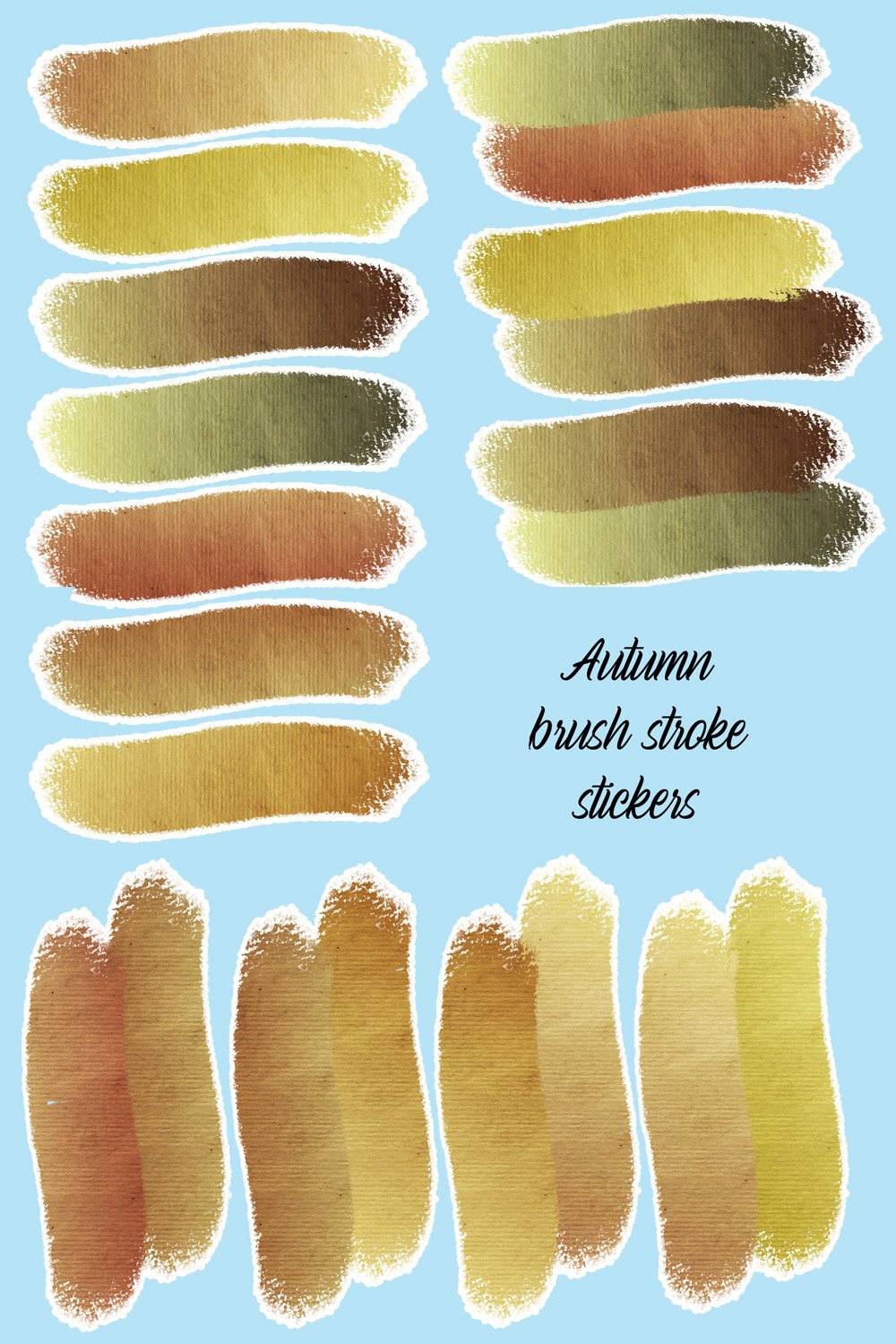 Autumn brush stroke stickers