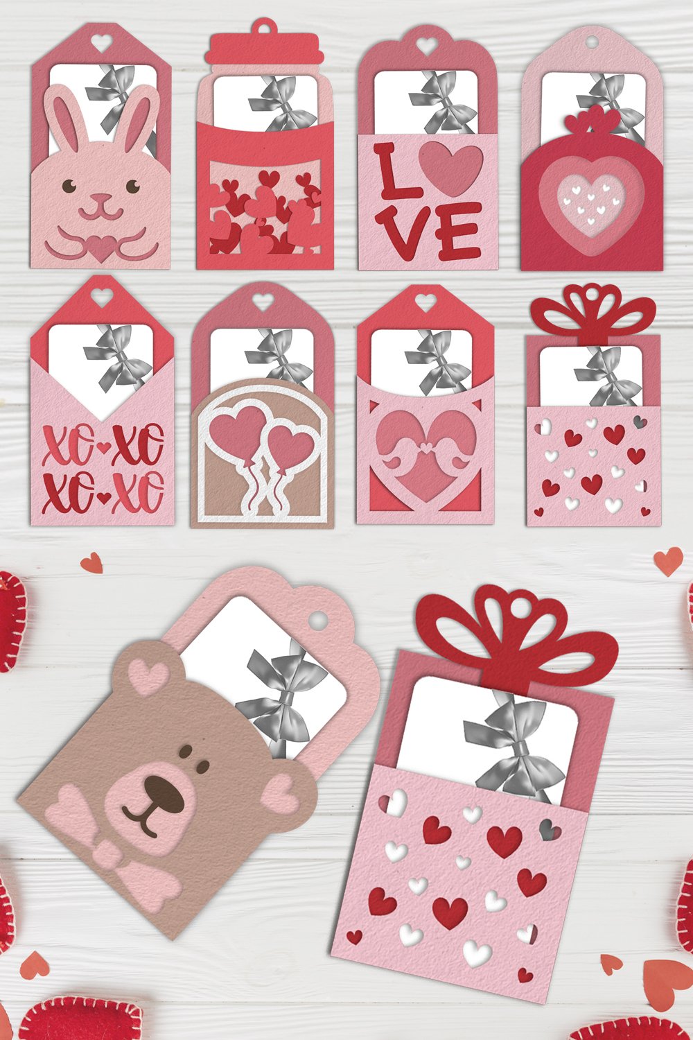 Gift Card Holder Tag Bundle. Valentine's Day SVG