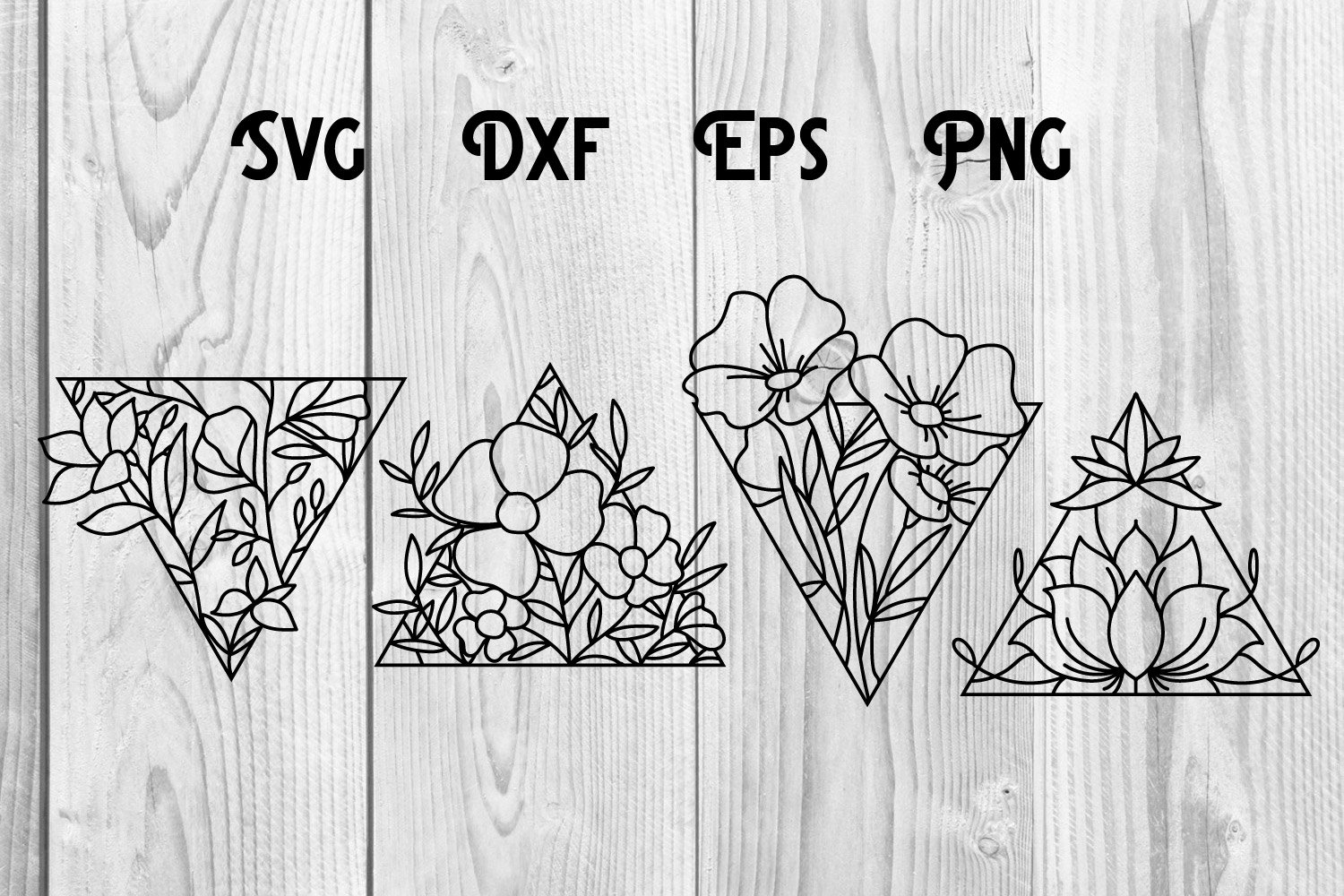 floral shape, triangle, flower shape svg cut file