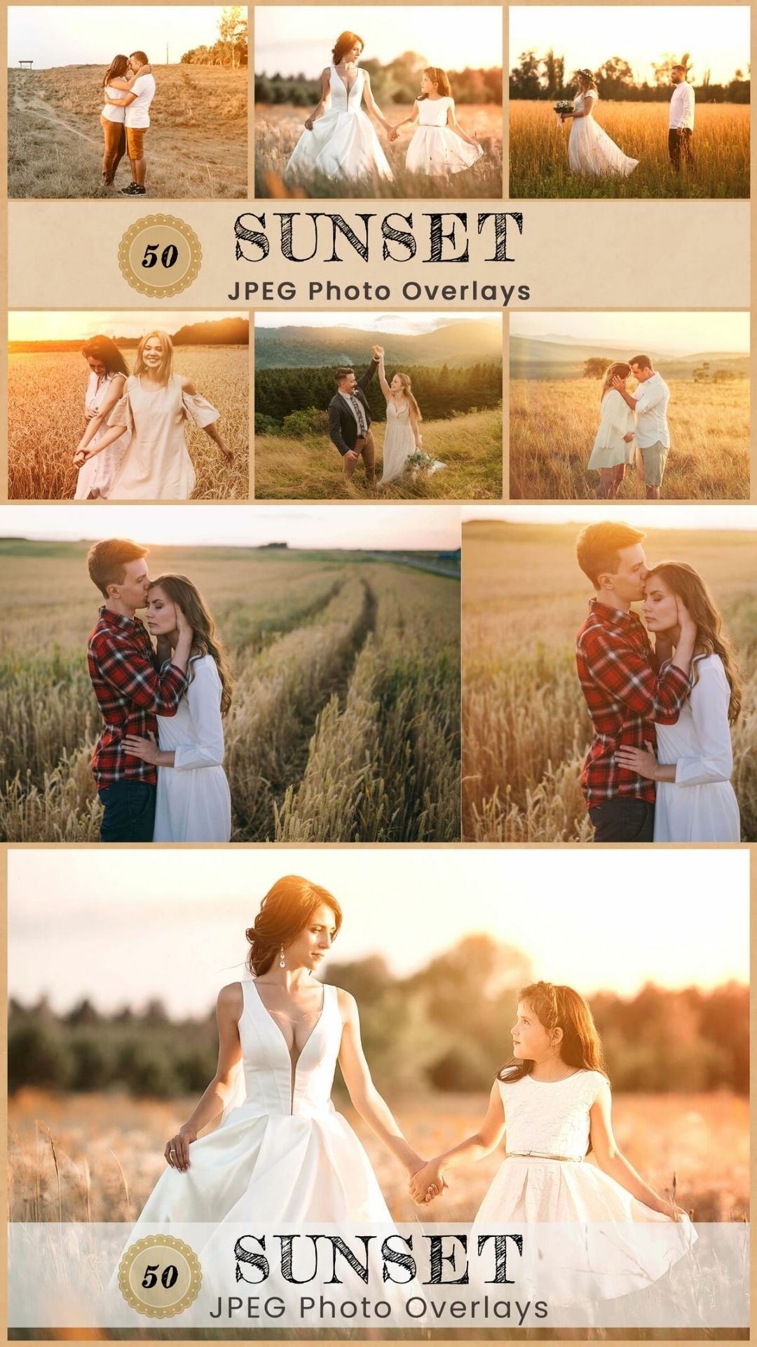 50 Sunset Photoshop Overlay