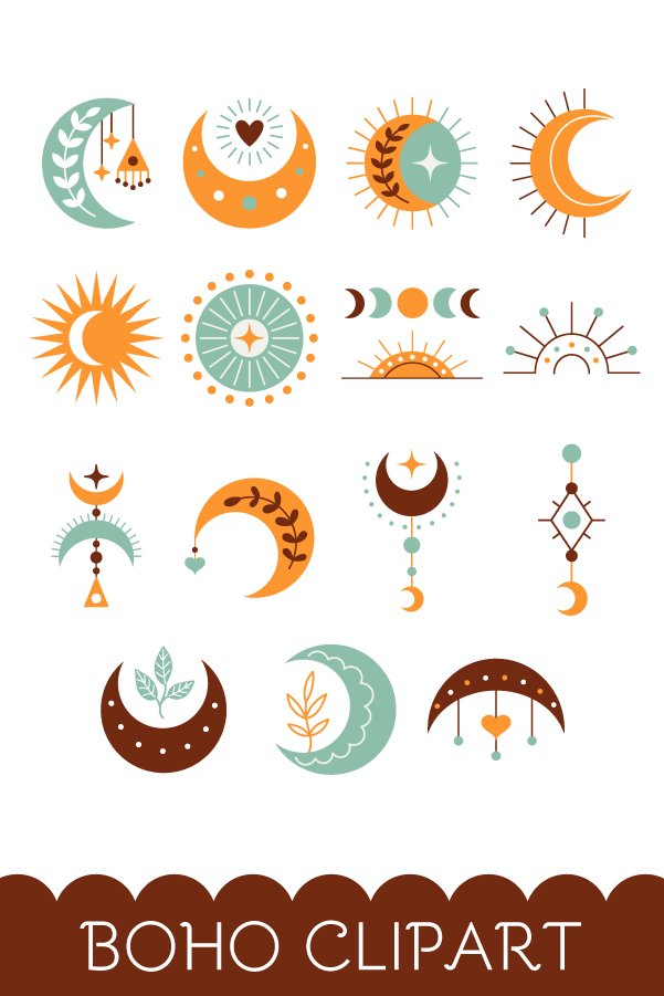 Boho elements clipart/ PNG sublimation