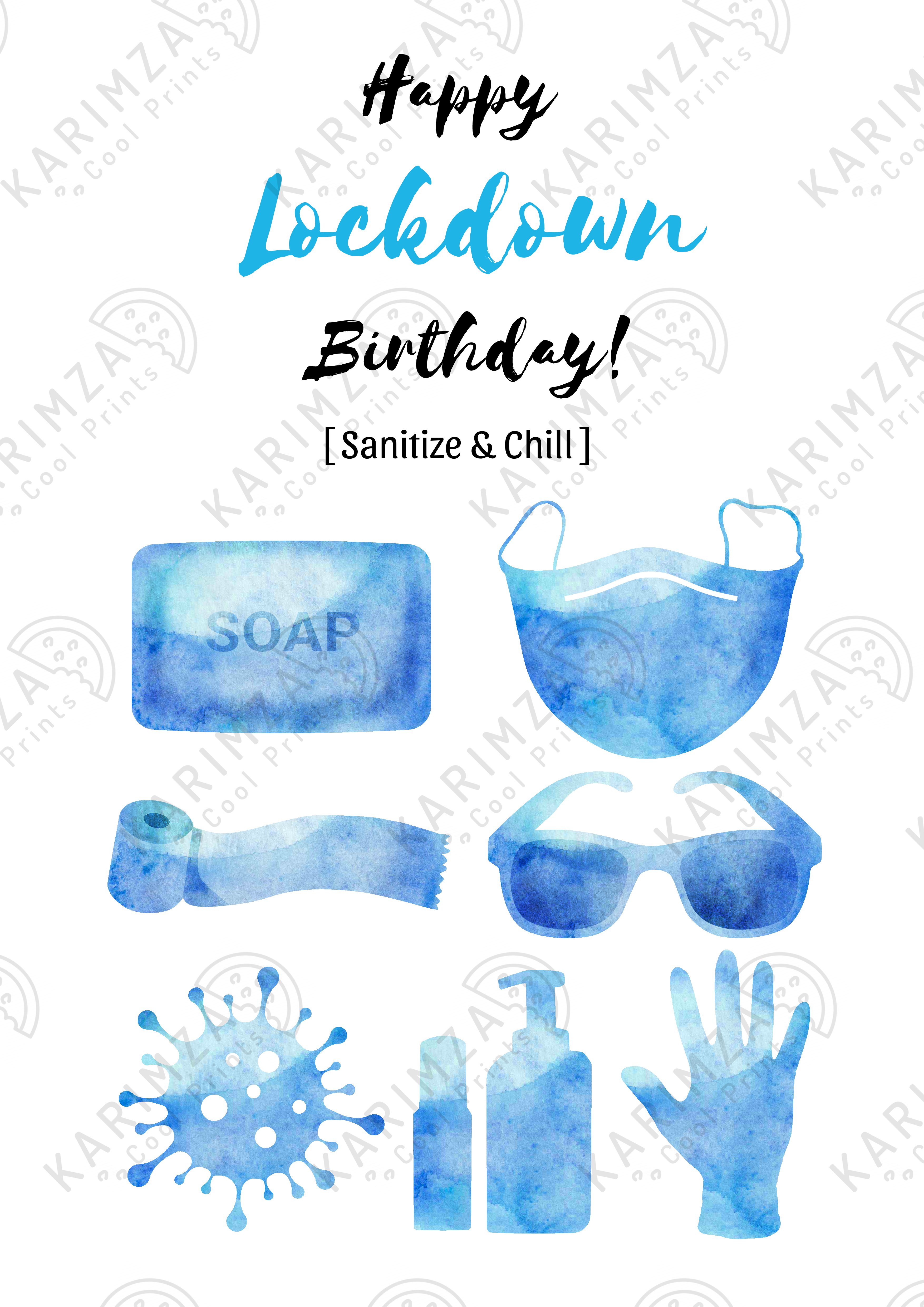 Lockdown Birthday Card Dad, Quarantine birthday card