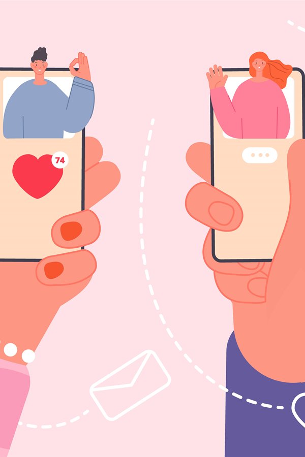 Social media dating. Date app, video mobile chatting. Techno