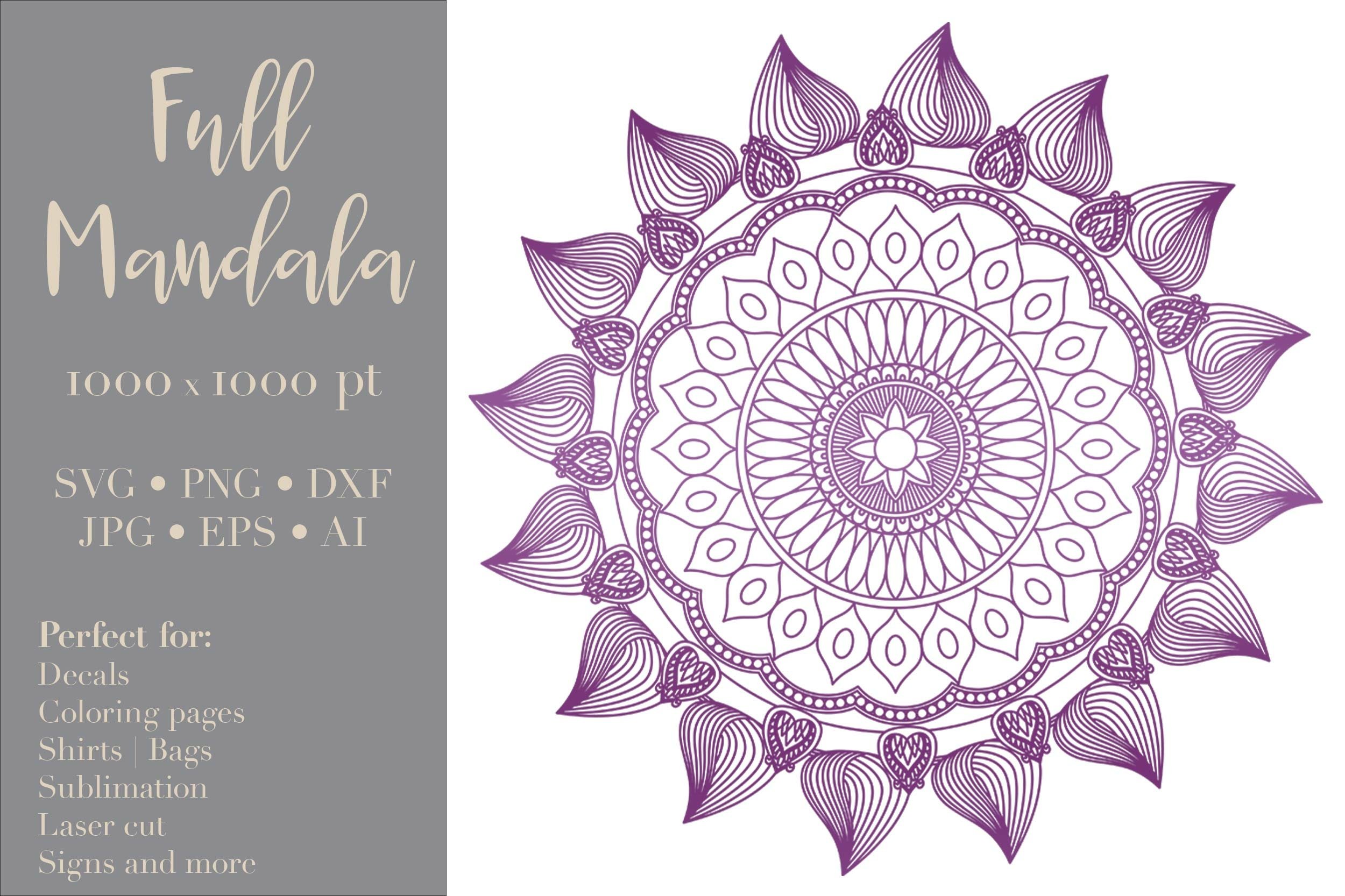 Mandalas SVG Bundle with Split Mandala Full-Half (1223708)