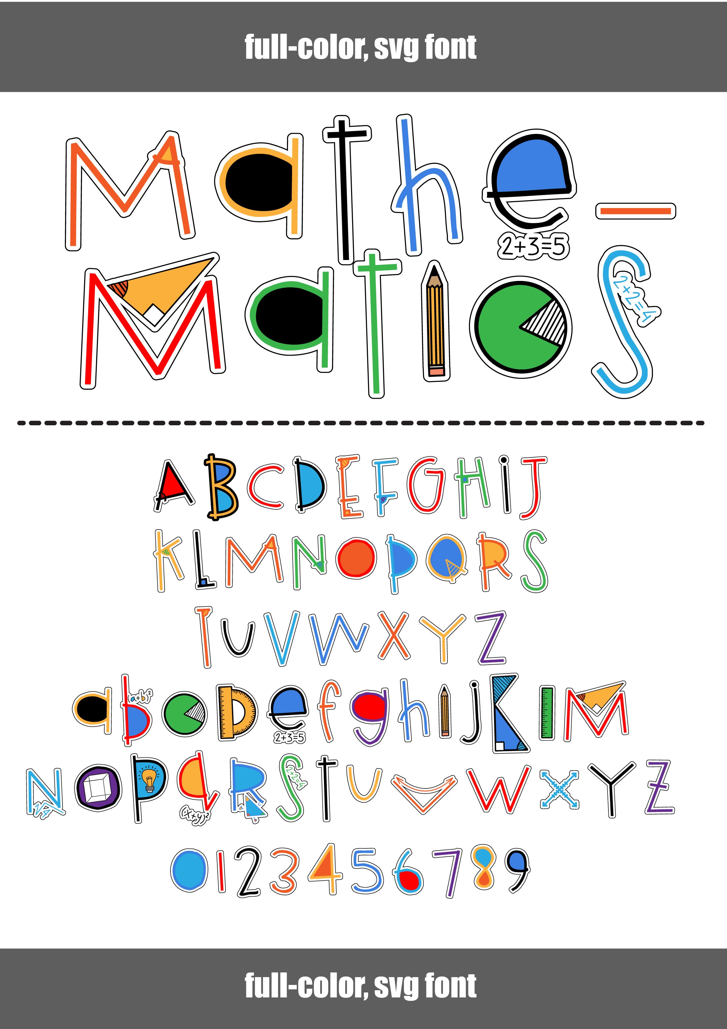 Full Color SVG Font for teachers and school