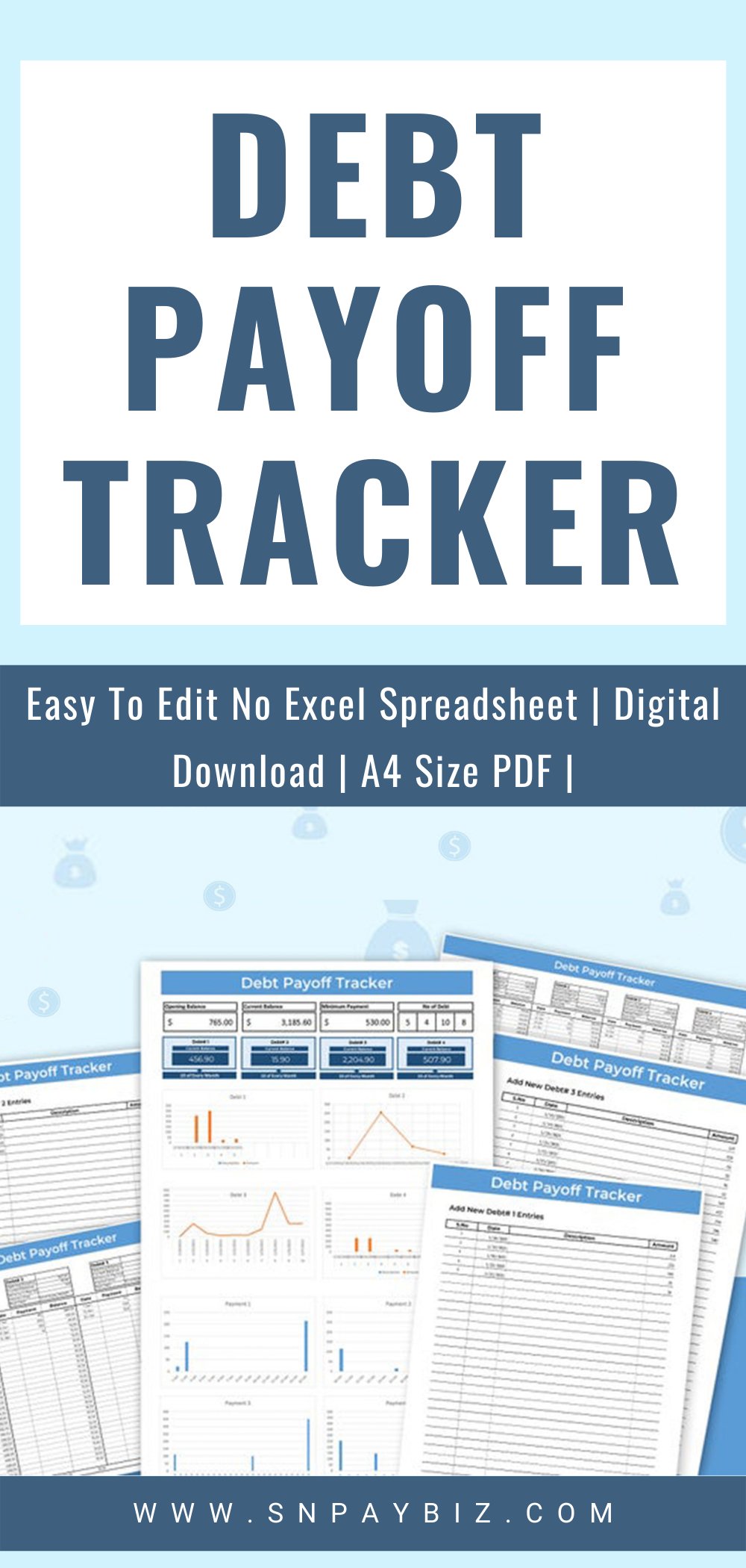 Debt Tracker Spreadsheet | Loan Pay Track
