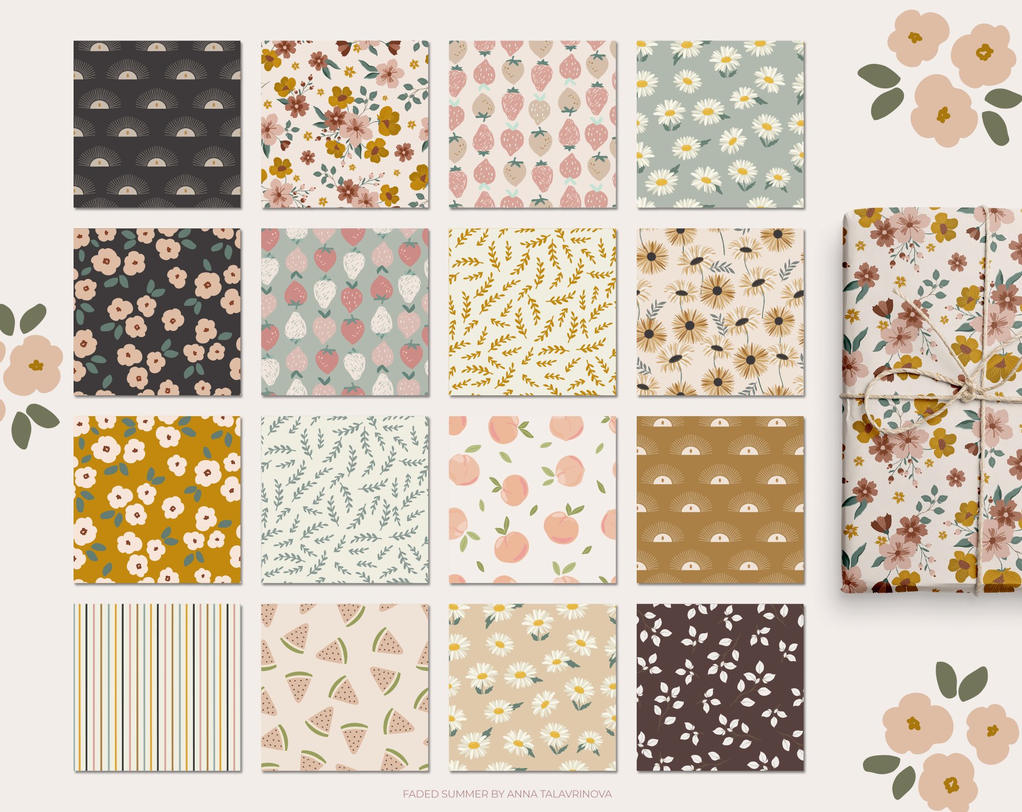 Boho natural floral seamless pattern,summer (1501856)