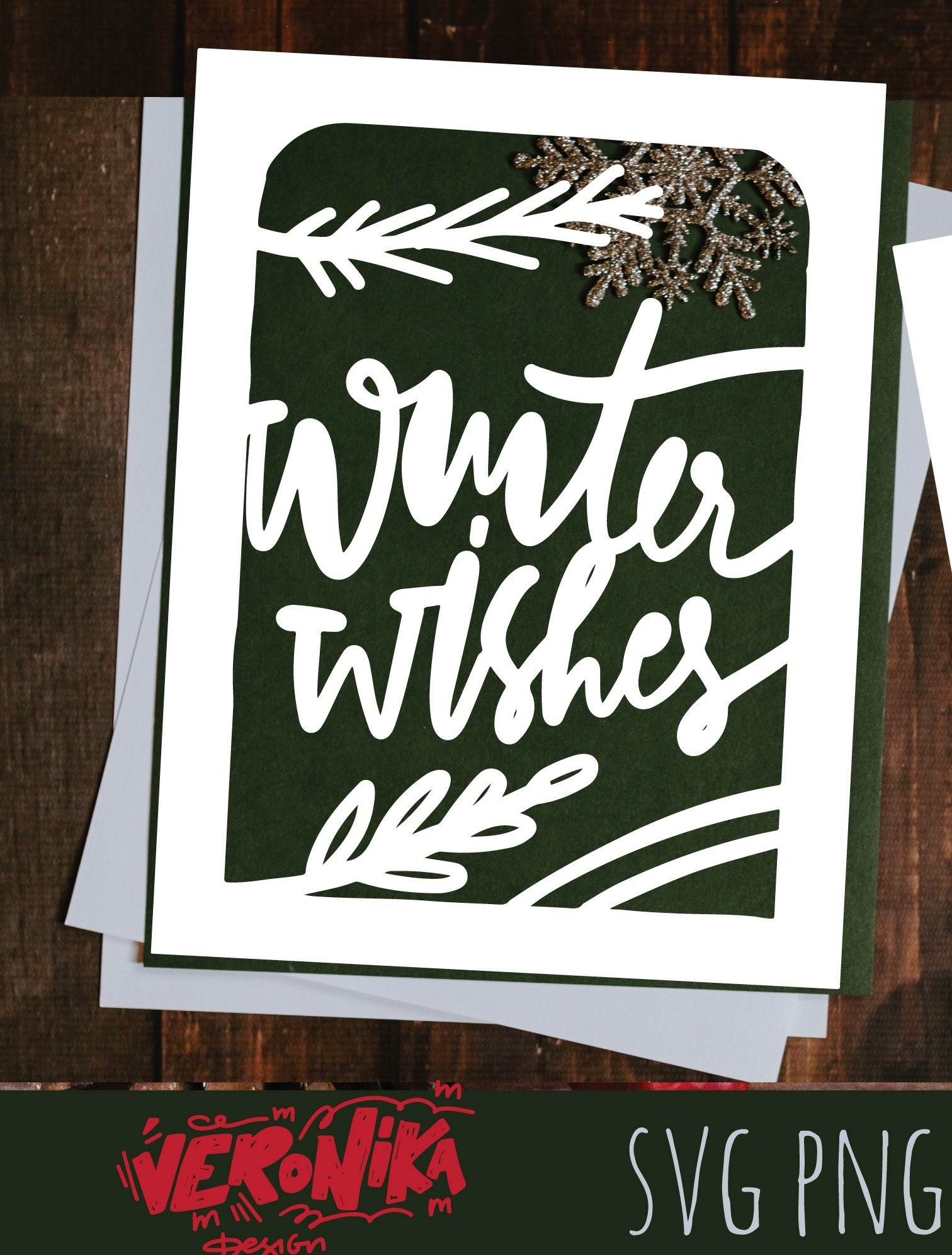 Winter wishes SVG card