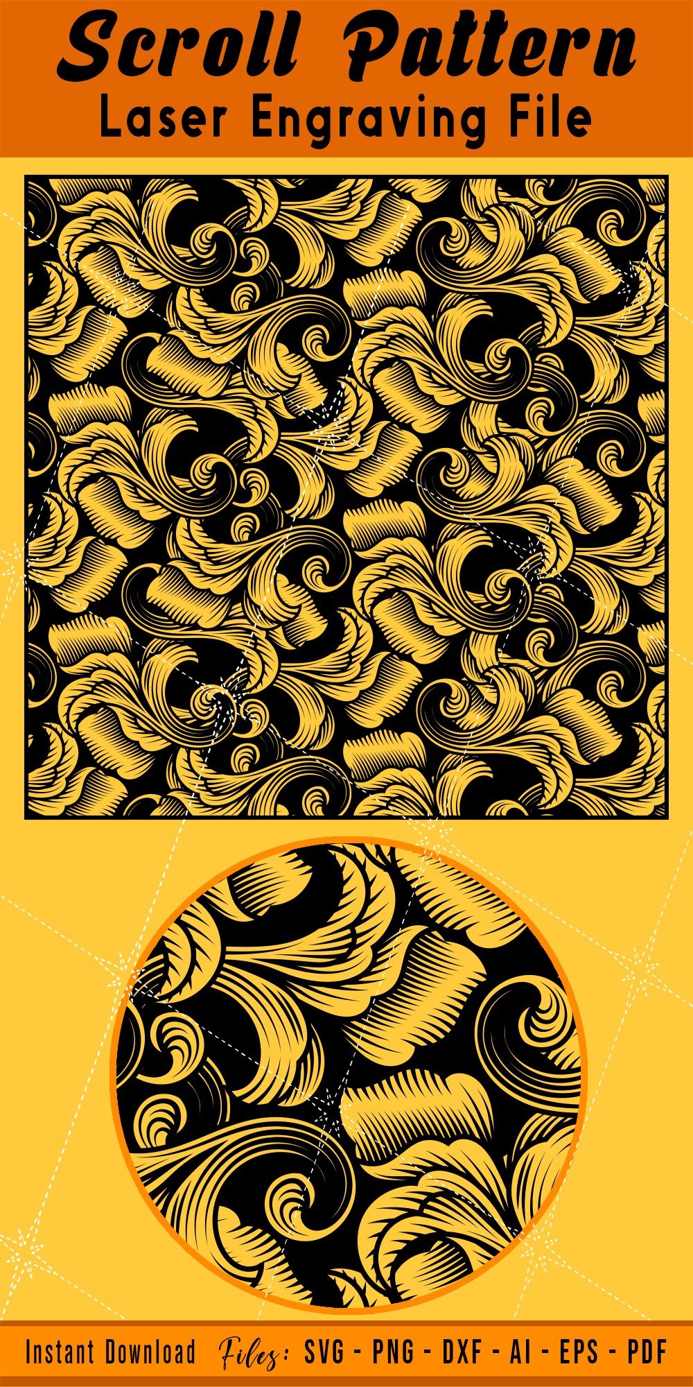 Scroll Pattern Laser Engraving File | Scrollwork (6430042)