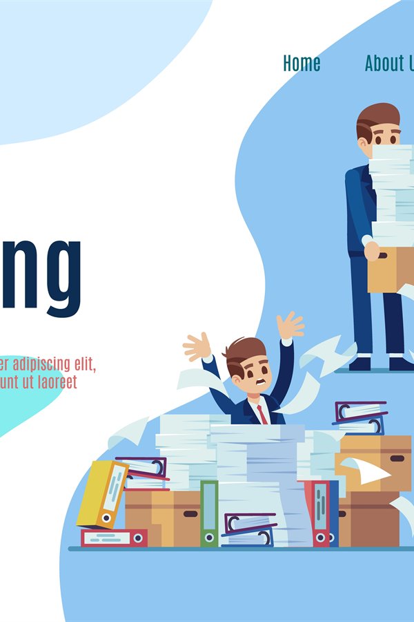 Time management landing. Stop unorganized work web page for