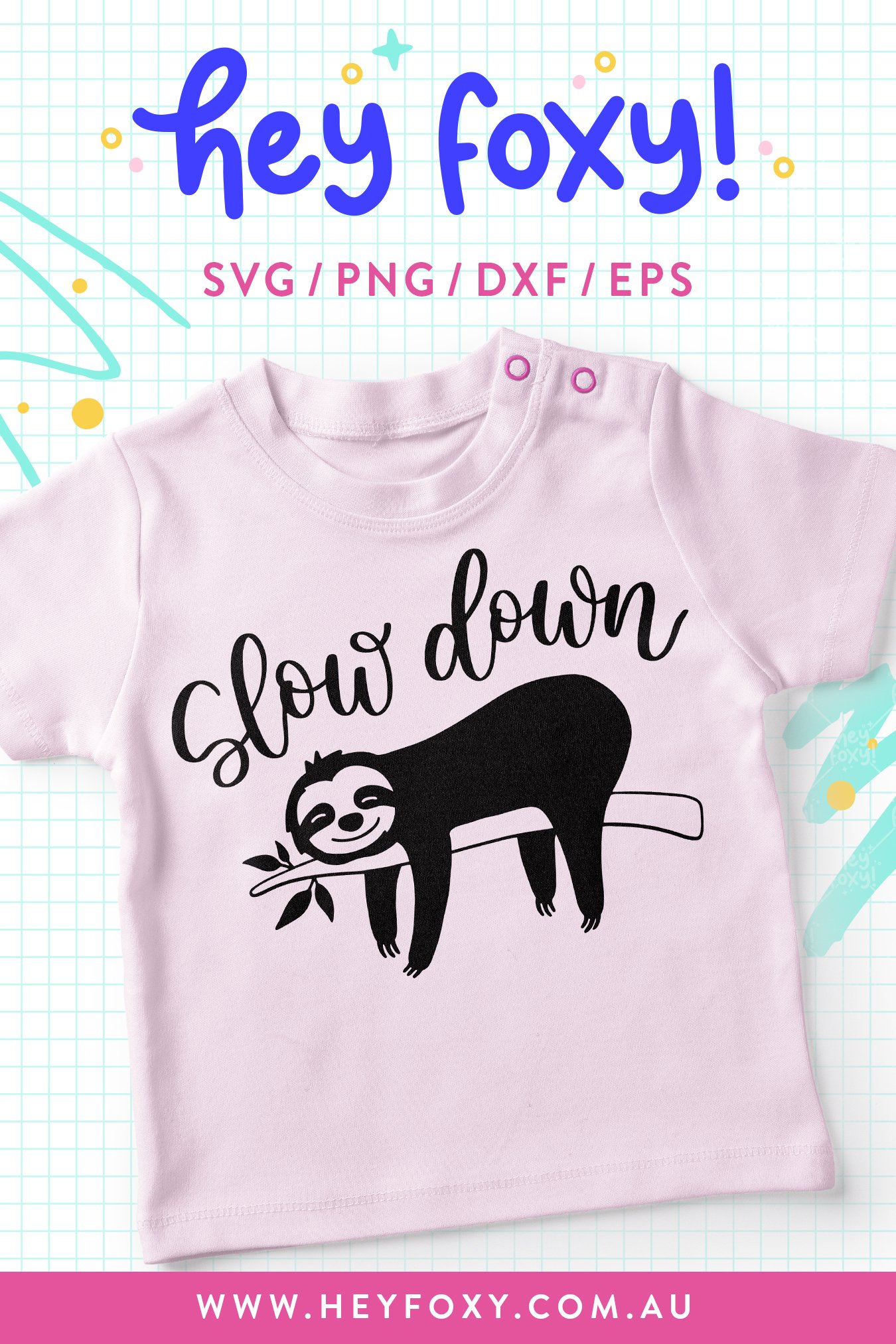 Slow Down Hanging Sloth SVG - Animal Svg