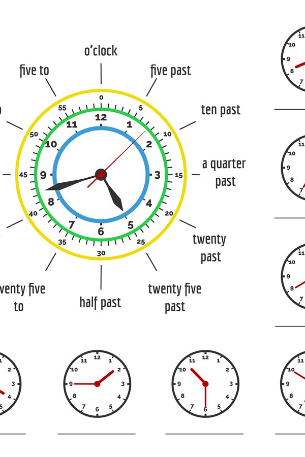 Telling time vector illustration