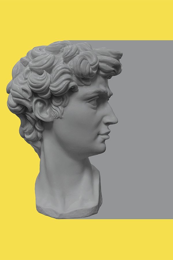 Trendy color 2021 Ultimate Gray Illuminating Statue head