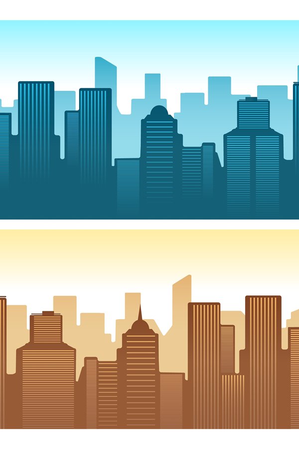 Buildings flat cityscape