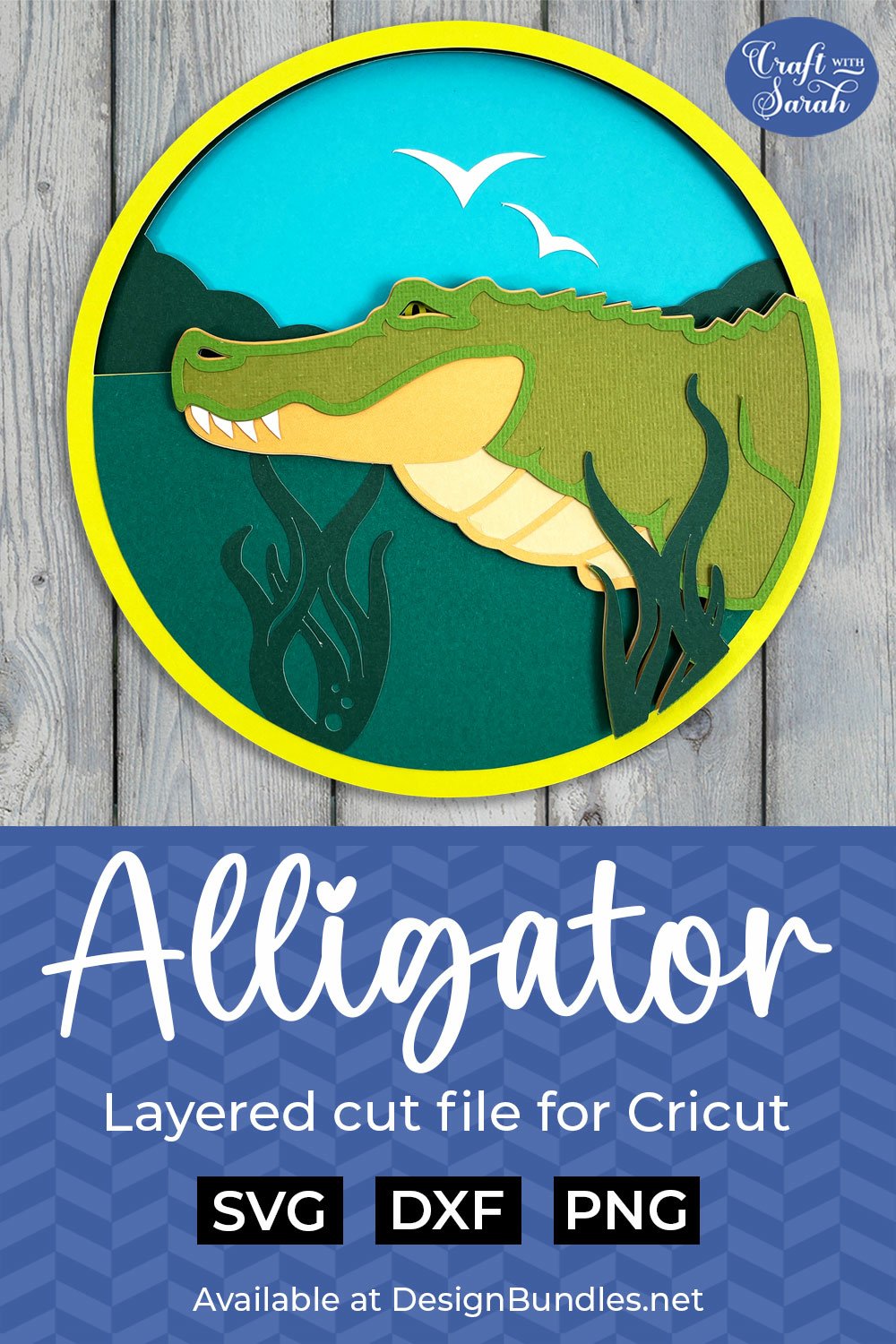 3D Alligator SVG | Layered Florida Alligator Paper (2004426)