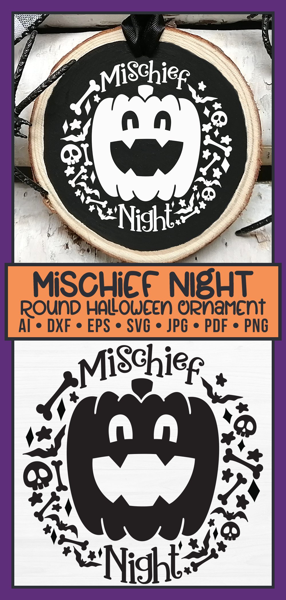 Mischief Night Round Ornament SVG