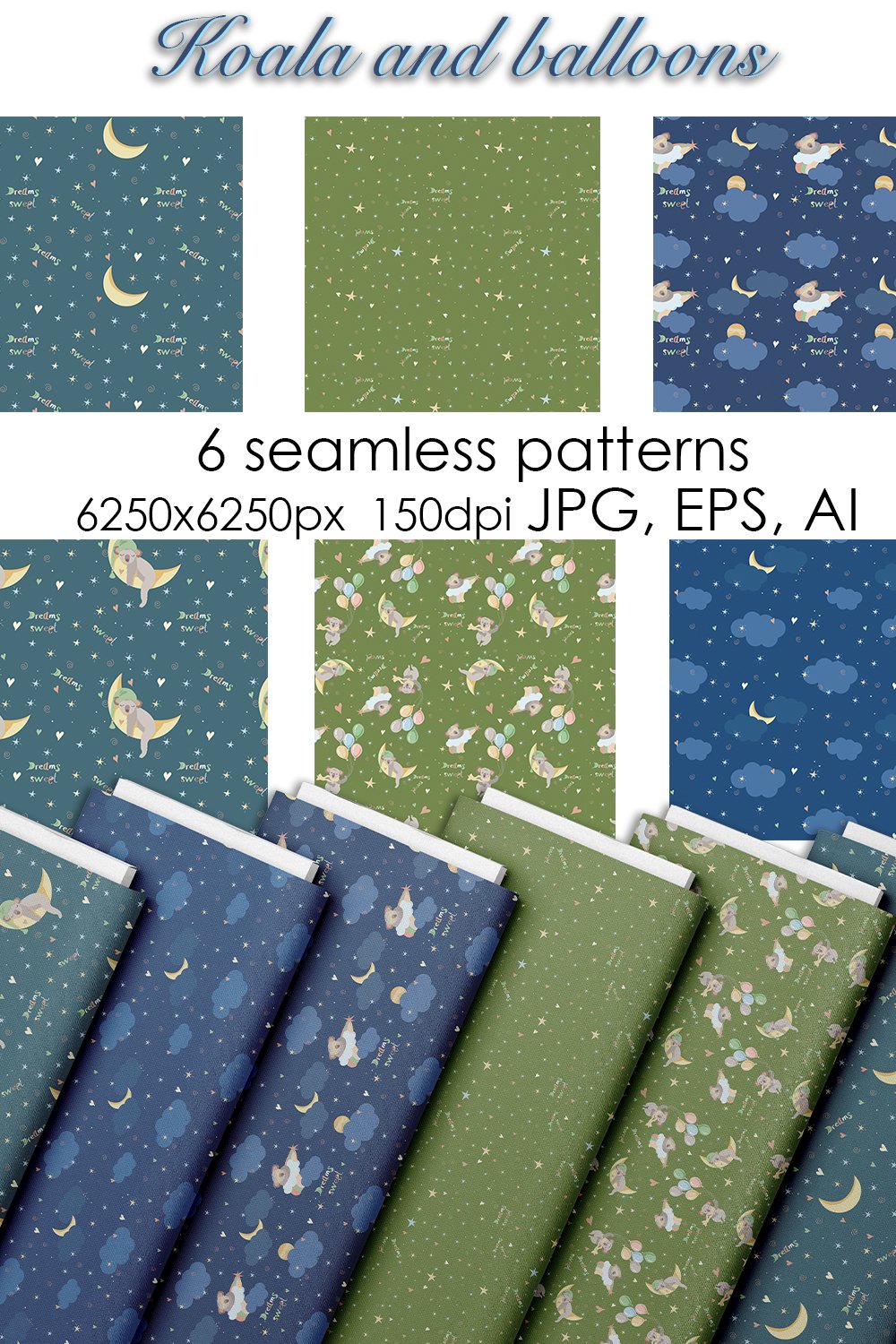 Set of vector patterns for children