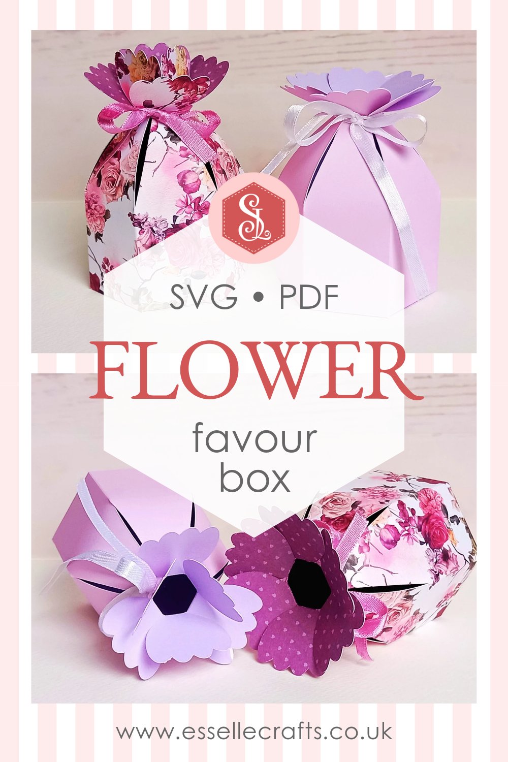 Flower Favour Box SVG and PDF Template