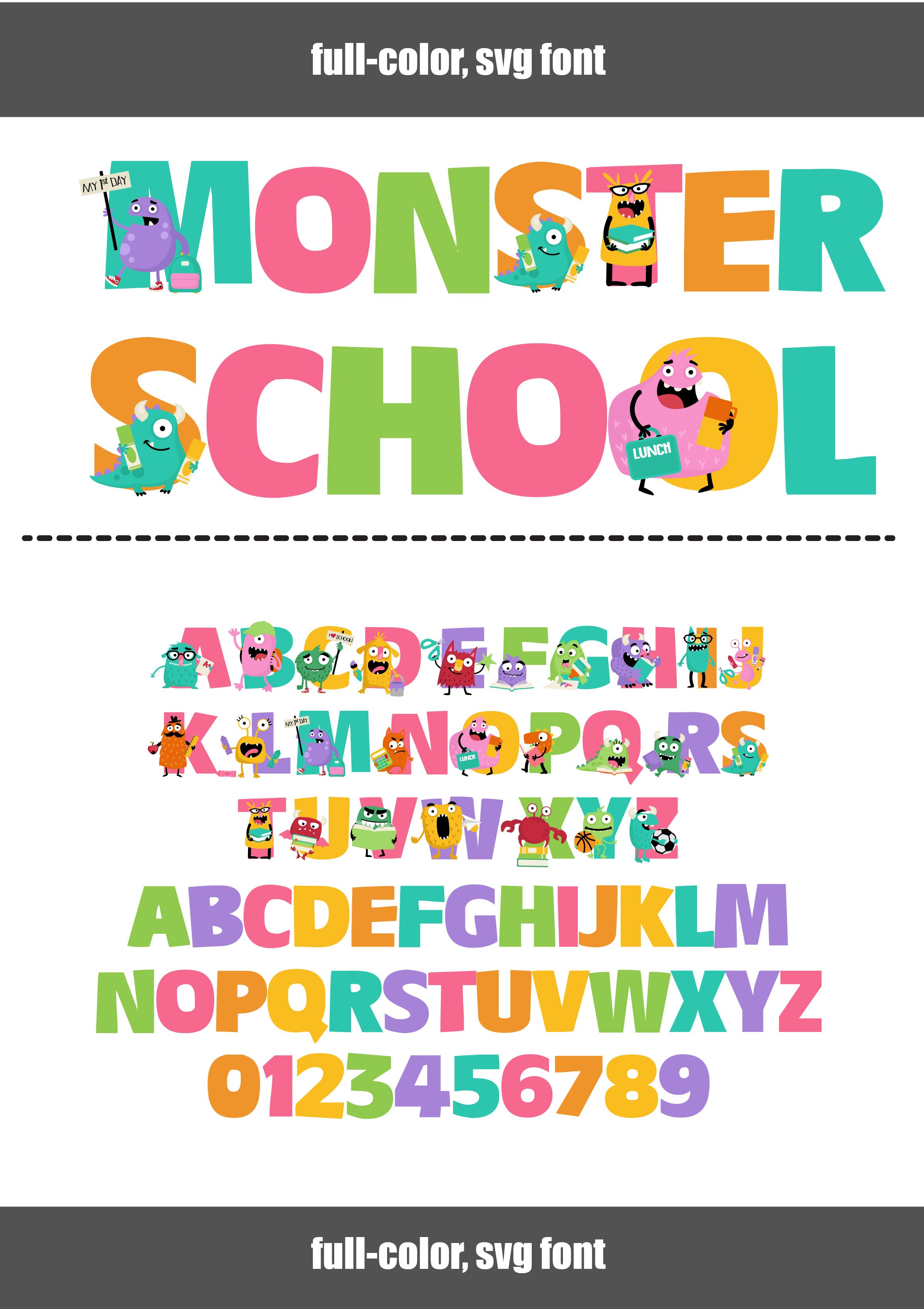 Full Color SVG Font for teachers and school