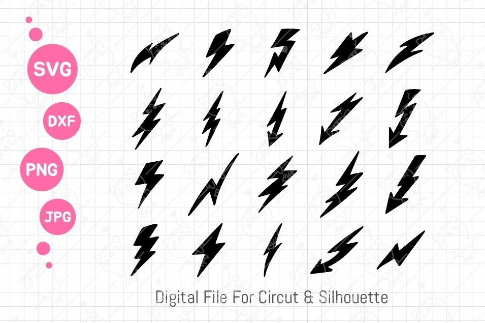 Thunder svg | Bolt Lighting flash Bundle|svg for cricut
