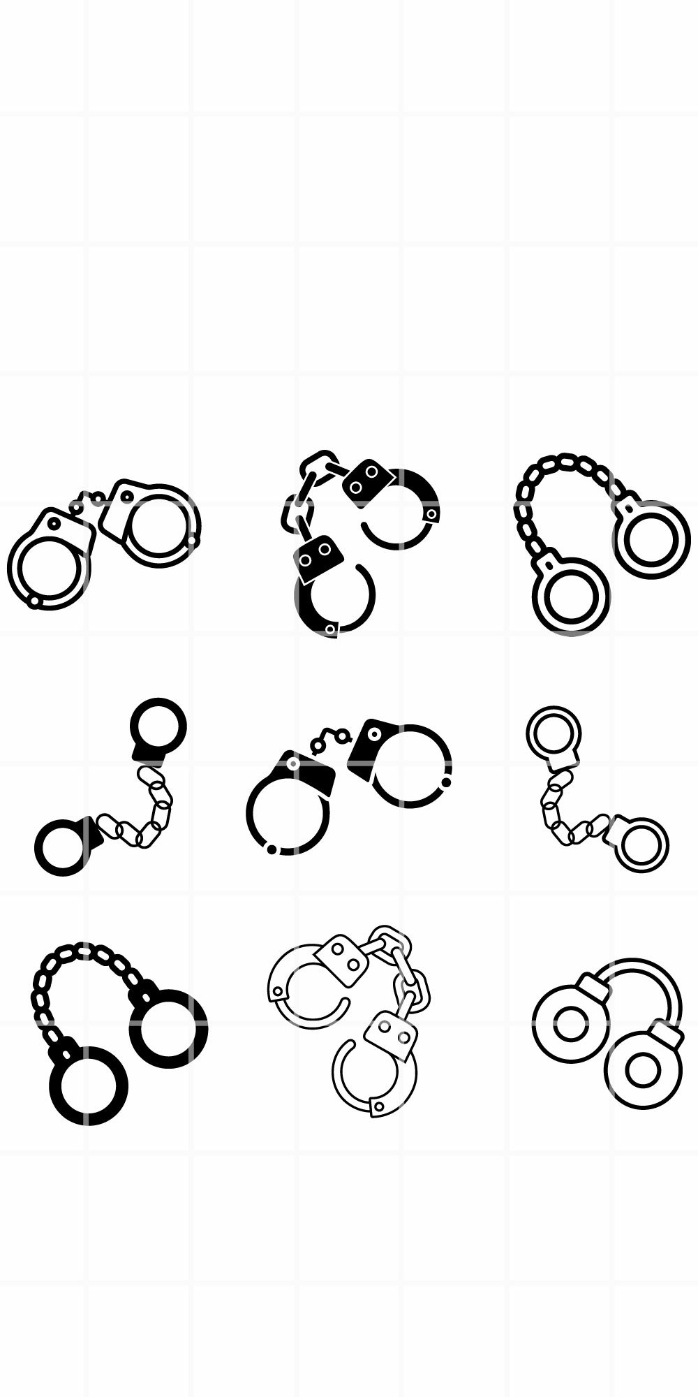Handcuffs SVG. Handcuffs png. Handcuffs clipart. Vector.