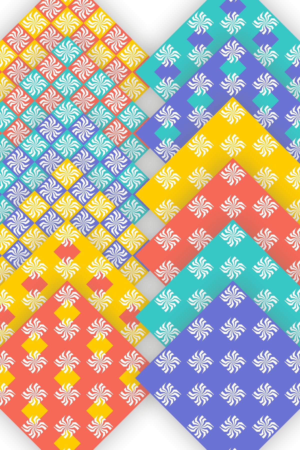 Summer Checks Seamless Digital Papers Set of 12 PNG