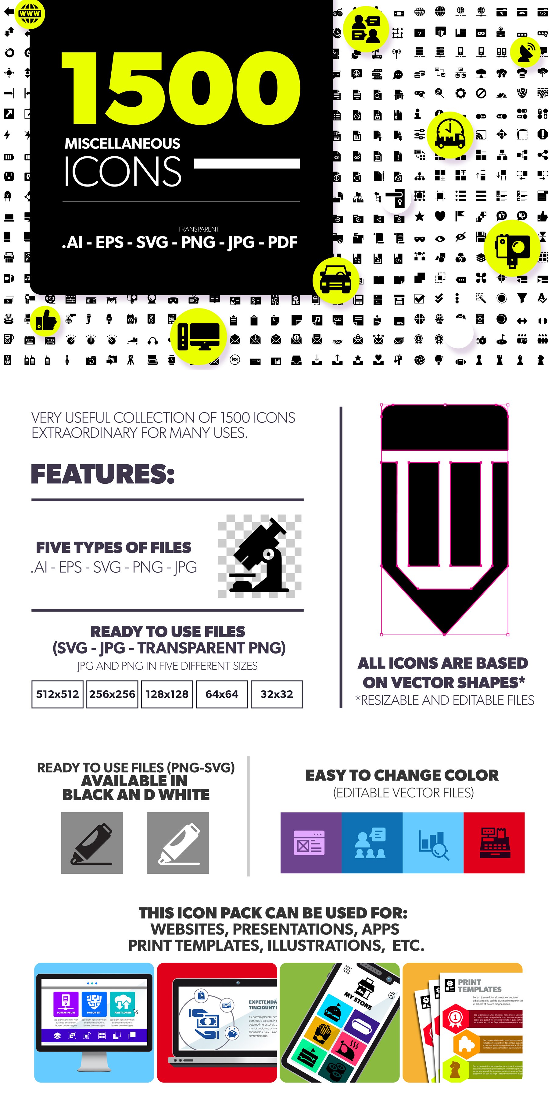 1500 Miscellaneous Icons