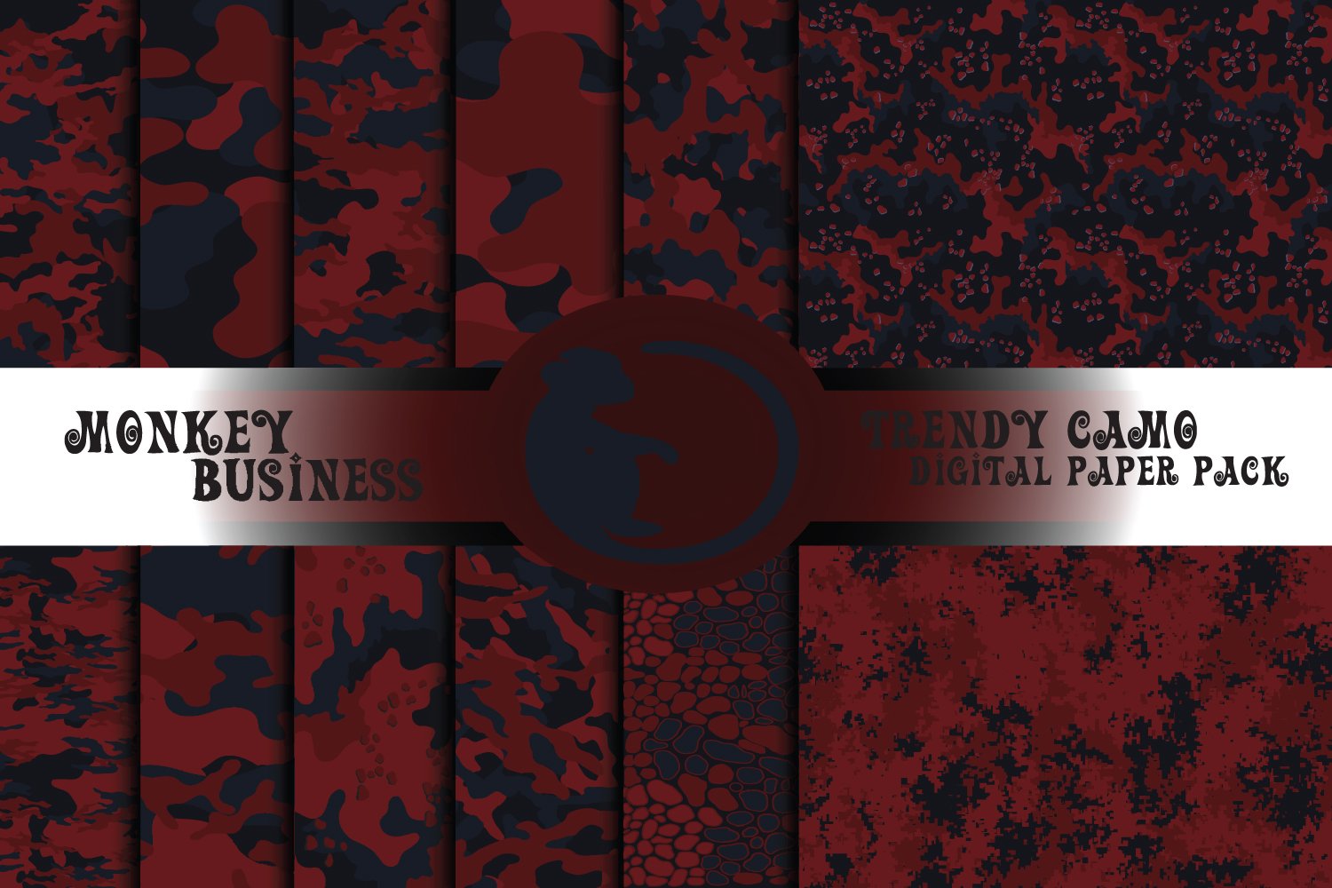 Fashionable digital paper pack, Seamless patterns, (1087125)