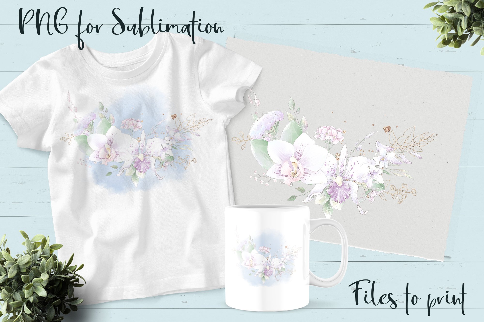 Flowers sublimation. Design for printing. (1645663)