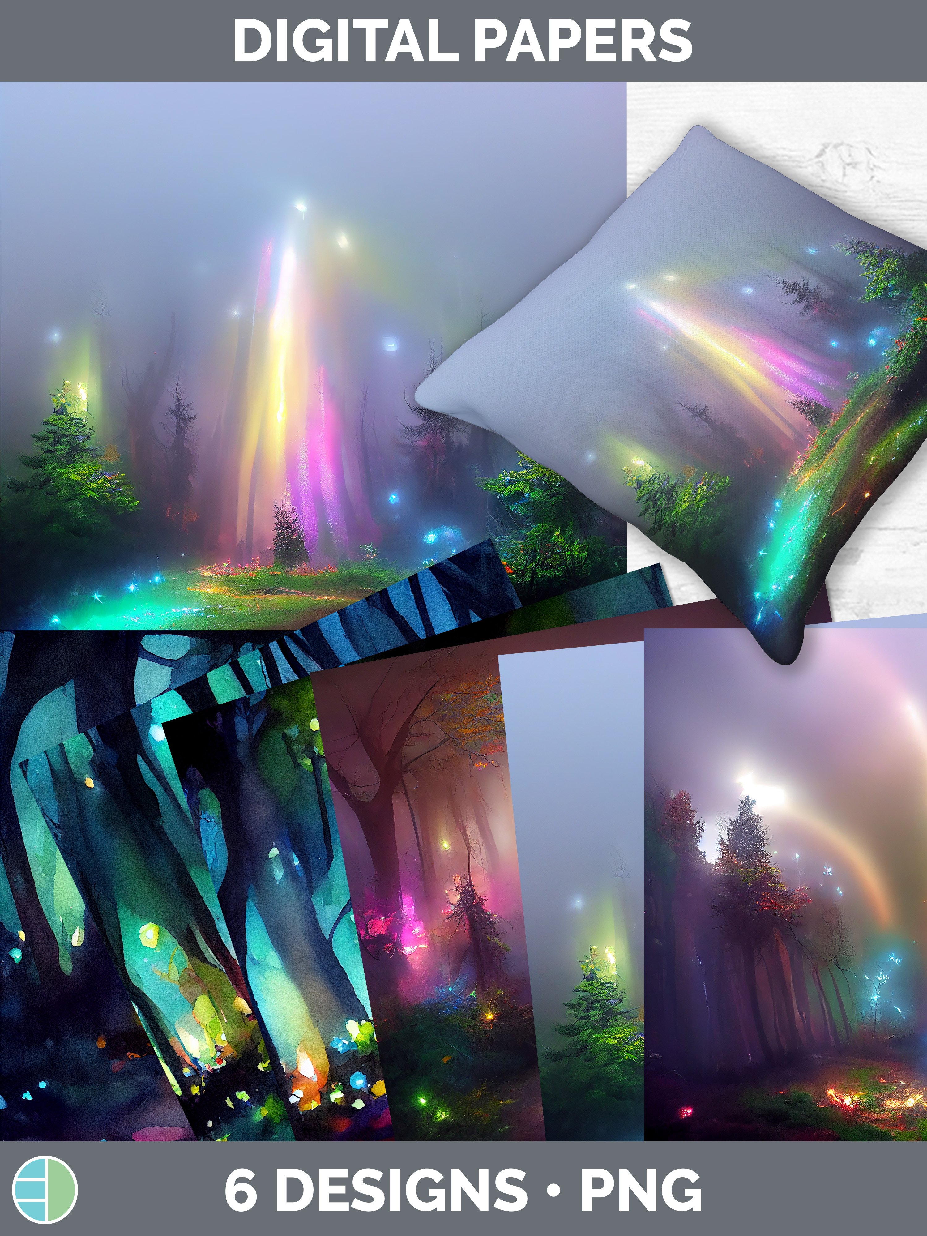 Fairy Forest Backgrounds | Digital Scrapbook Papers