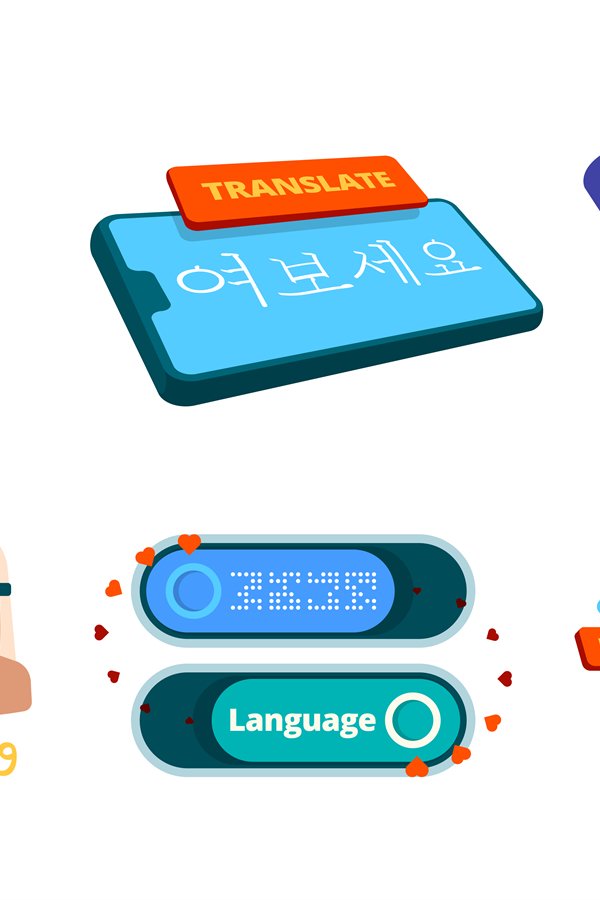 Translator icon. Concept pictures of foreign national langua