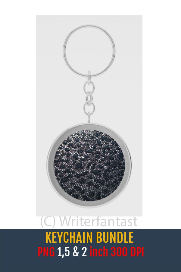 Keychain bundle. Keychain high tech black leopard skin