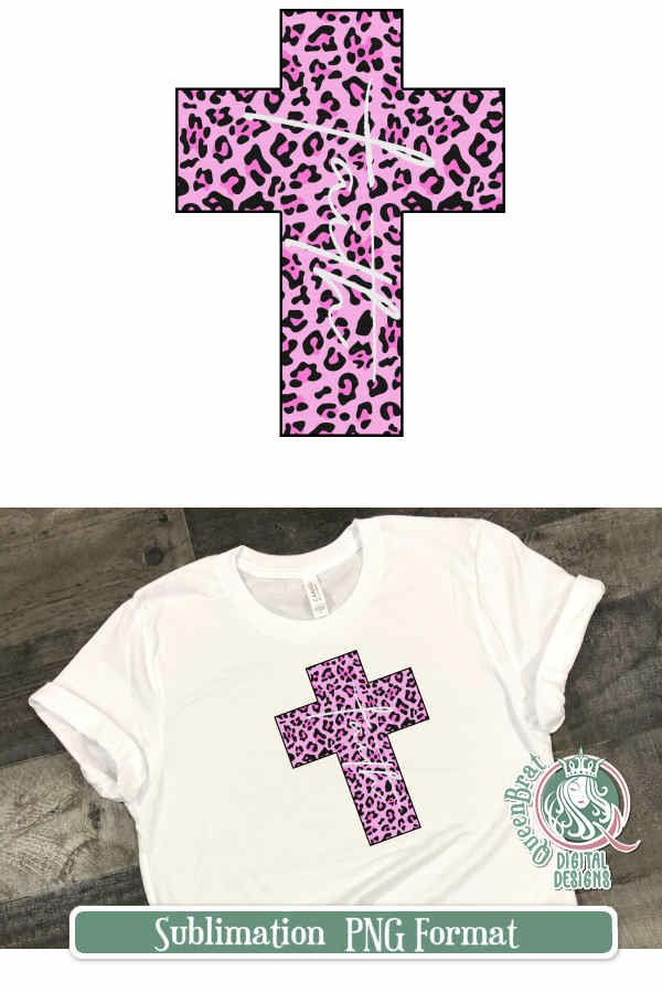 Sublimation | Pink Leopard Cross